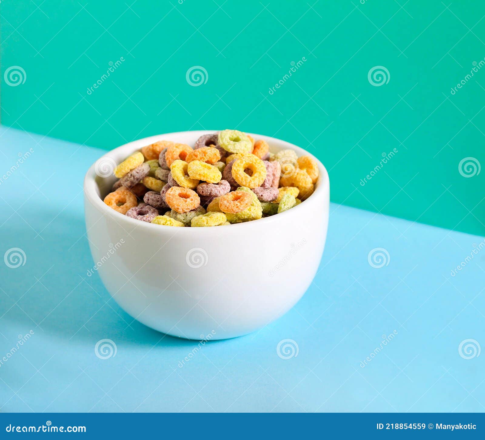 Breakfast Cereal, Colored Grain Rings Stock Image - Image of copyspace ...