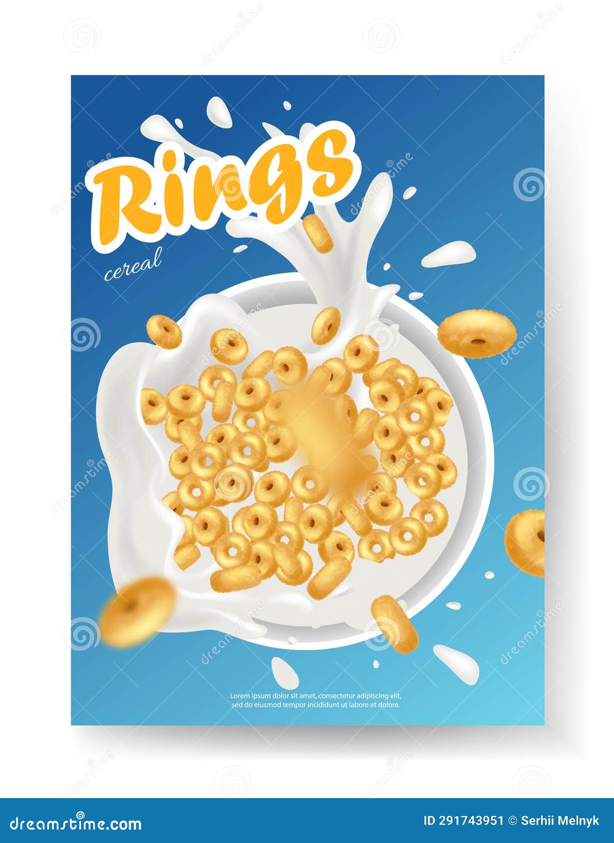 Breakfast cereal poster stock vector. Illustration of banner - 291743951