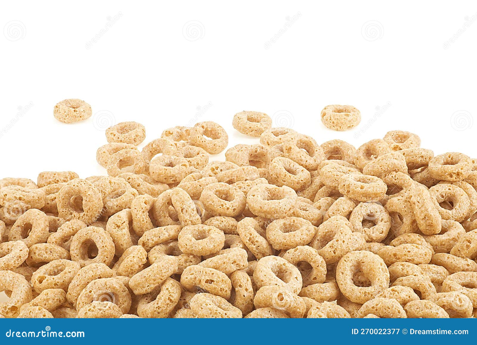 Breakfast Cereal Sweet Rings Isolated on White Background, Front View ...