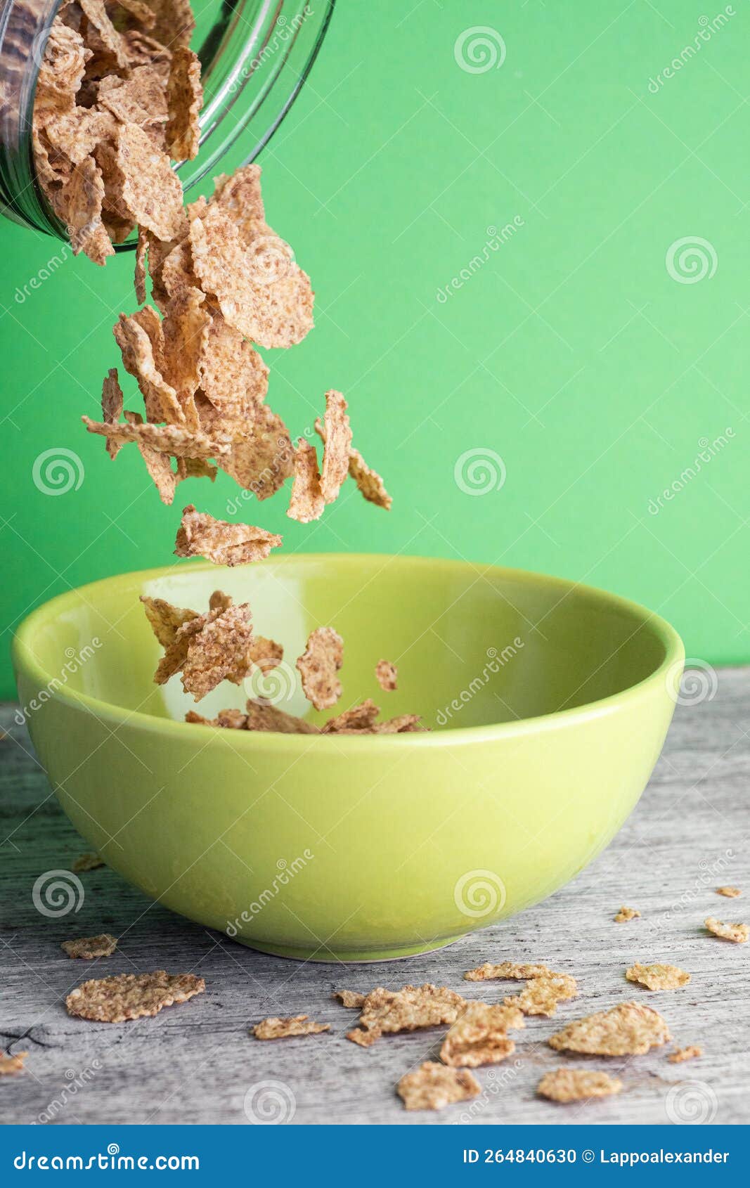 Breakfast Cereals are Poured into a Plate Stock Photo - Image of wood ...