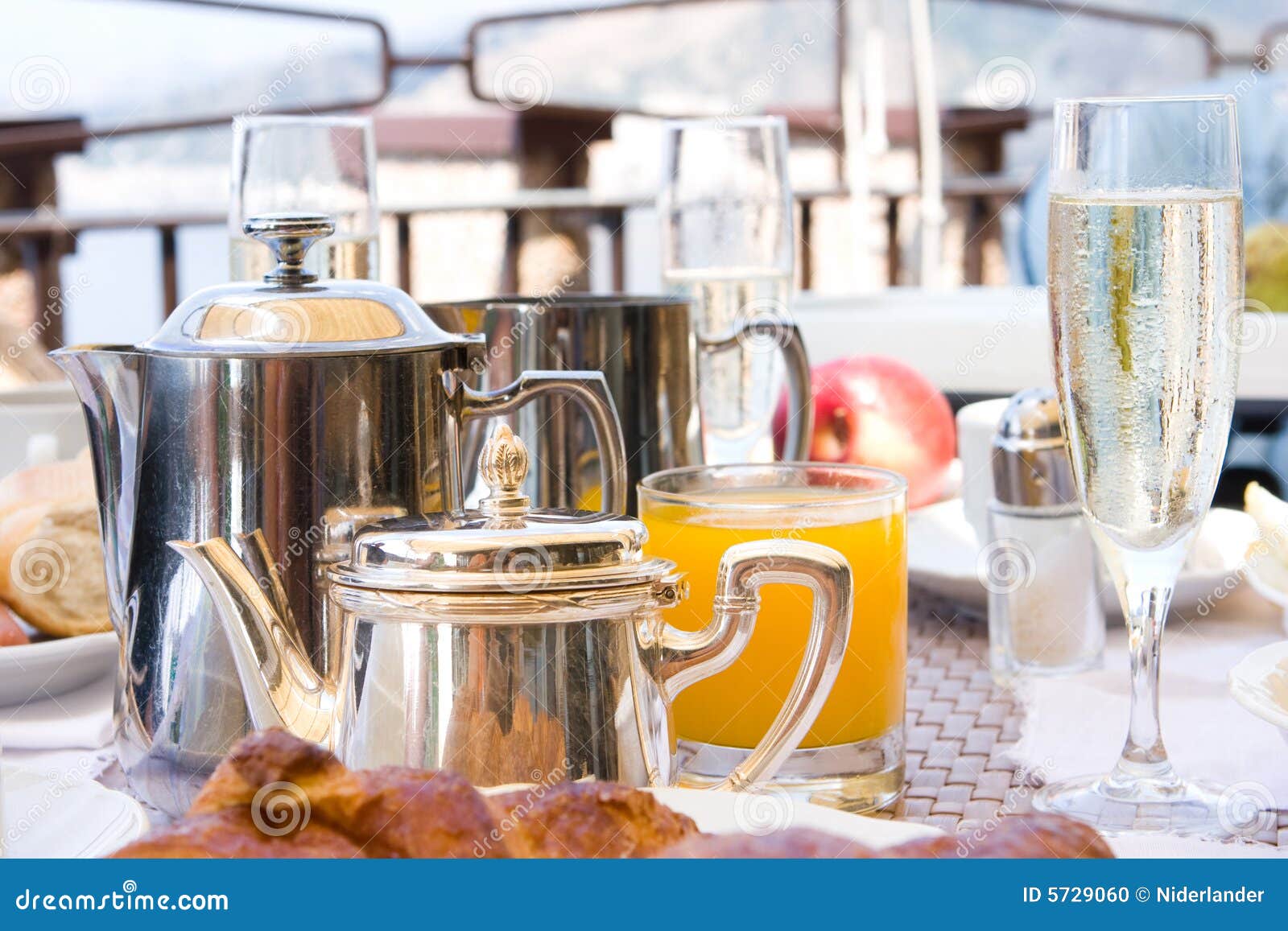 Breakfast with champagne stock photo. Image of fruit, drink - 5729060