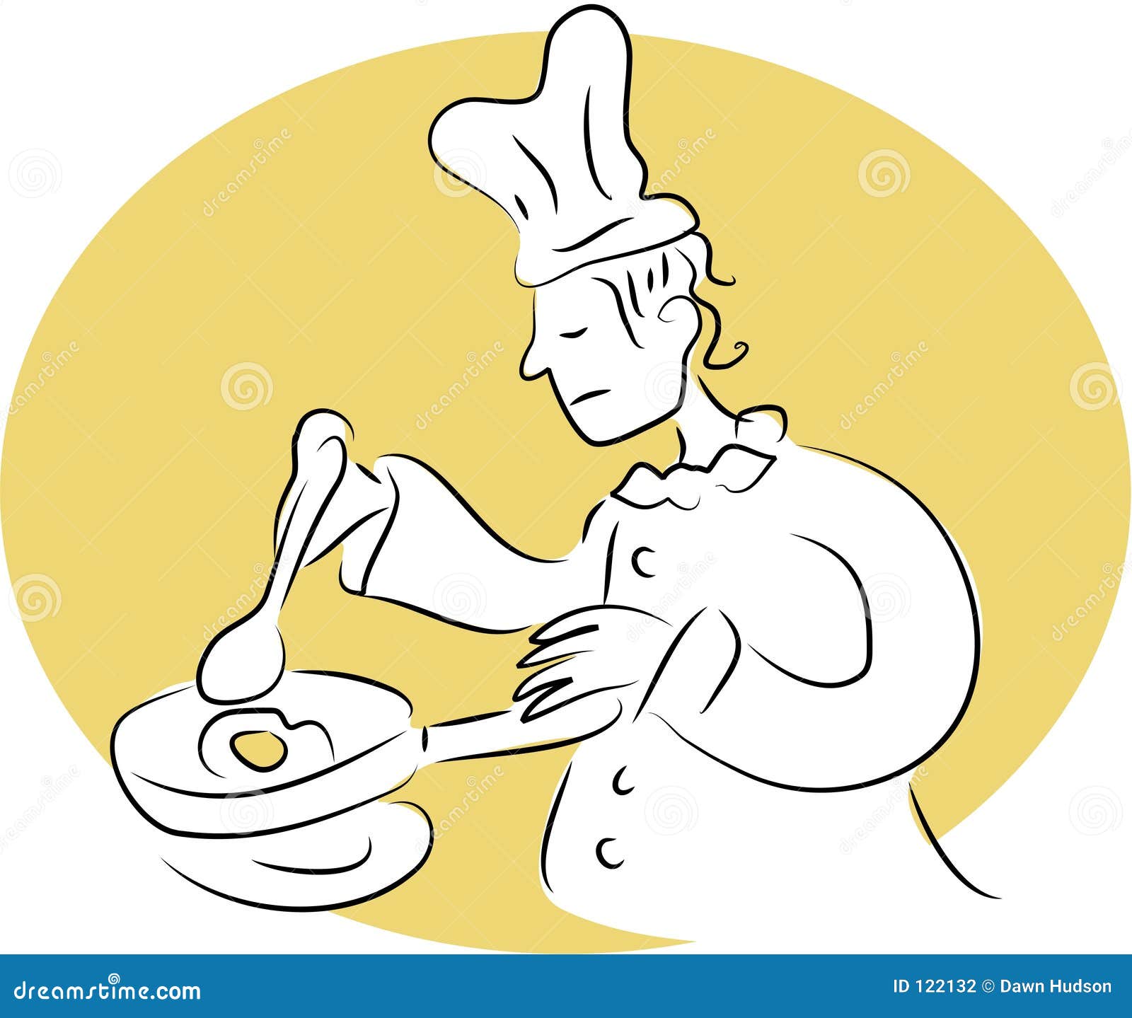 Breakfast Chef stock illustration. Illustration of line - 122132