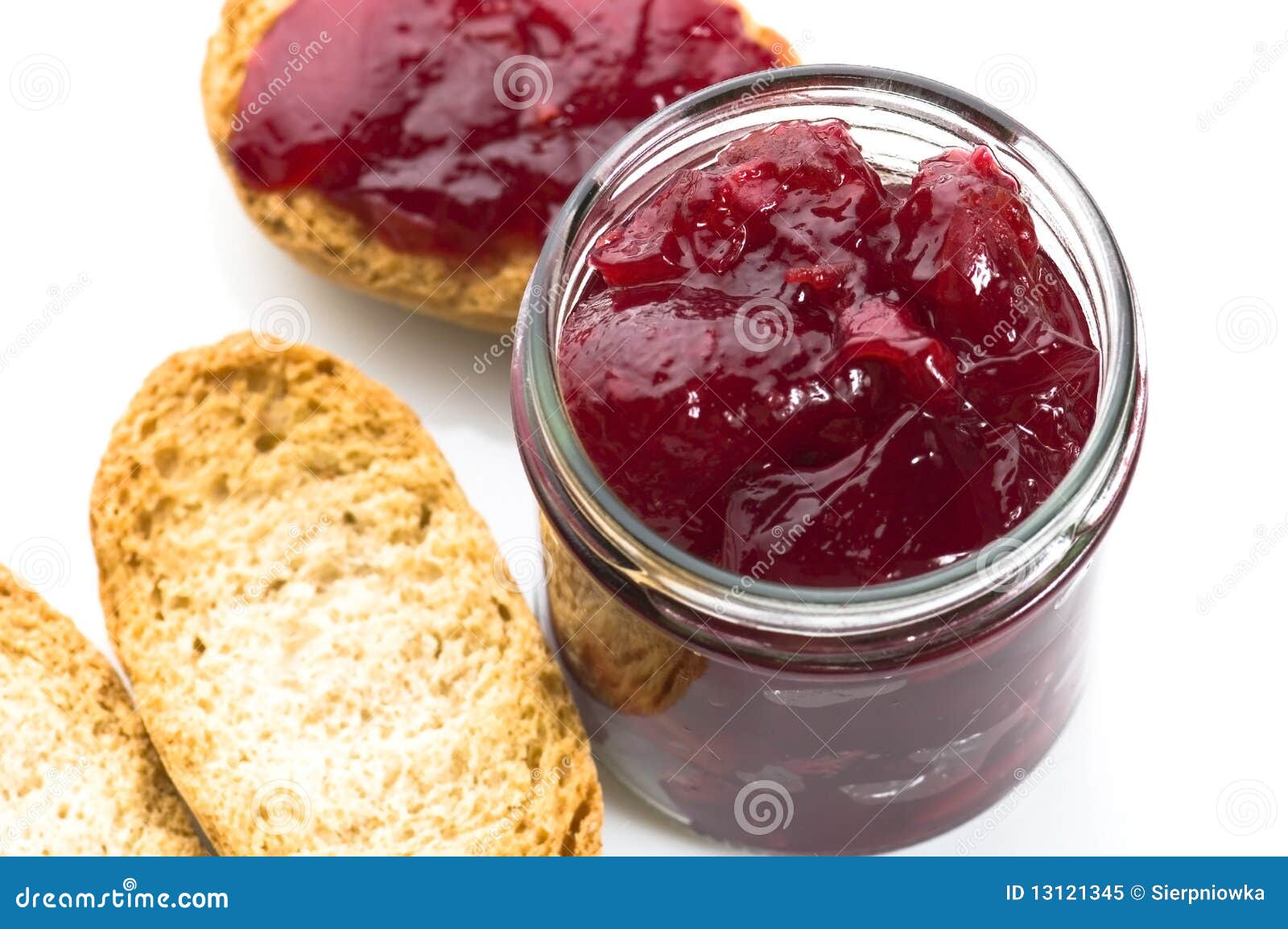 Breakfast of Cherry Jam on Toast Stock Image - Image of kitchen ...