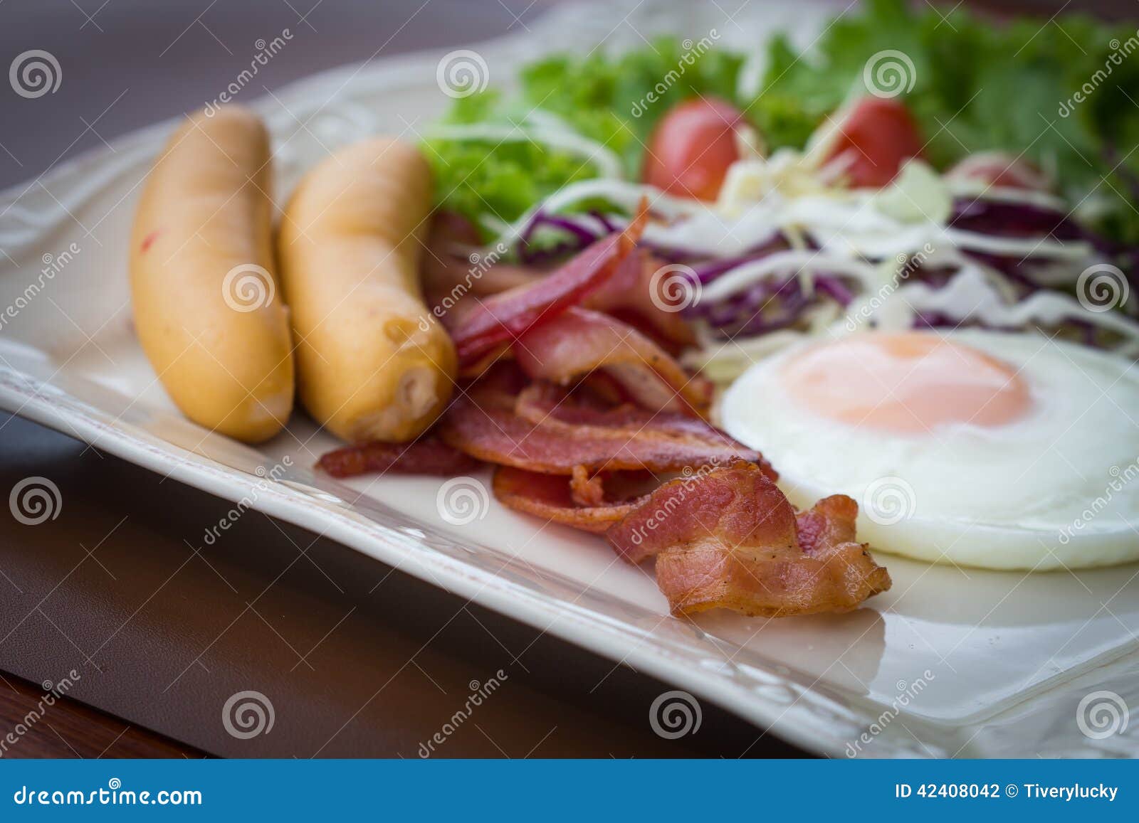Breakfast stock photo. Image of bacon, full, plate, tomato - 42408042