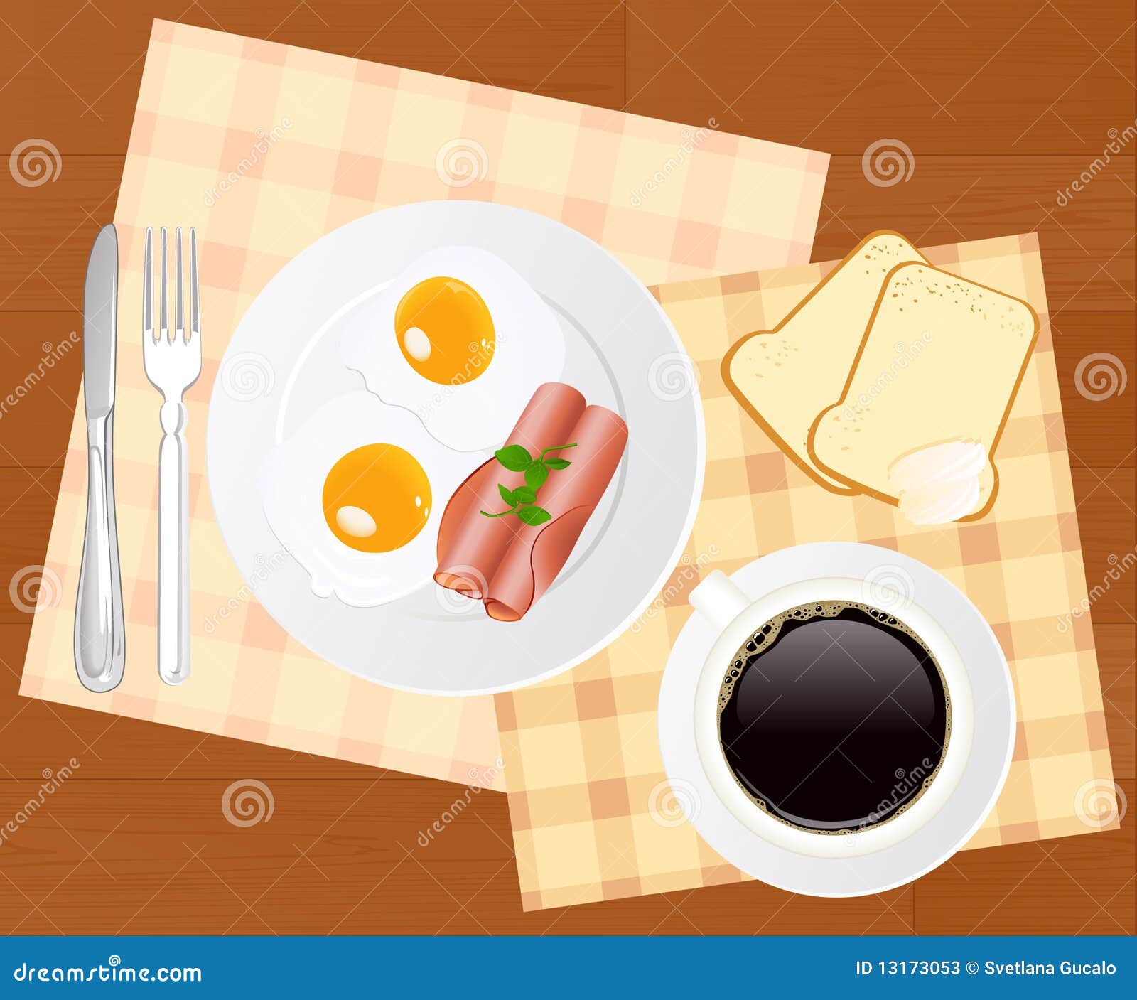 Breakfast and coffee stock vector. Illustration of cook - 13173053
