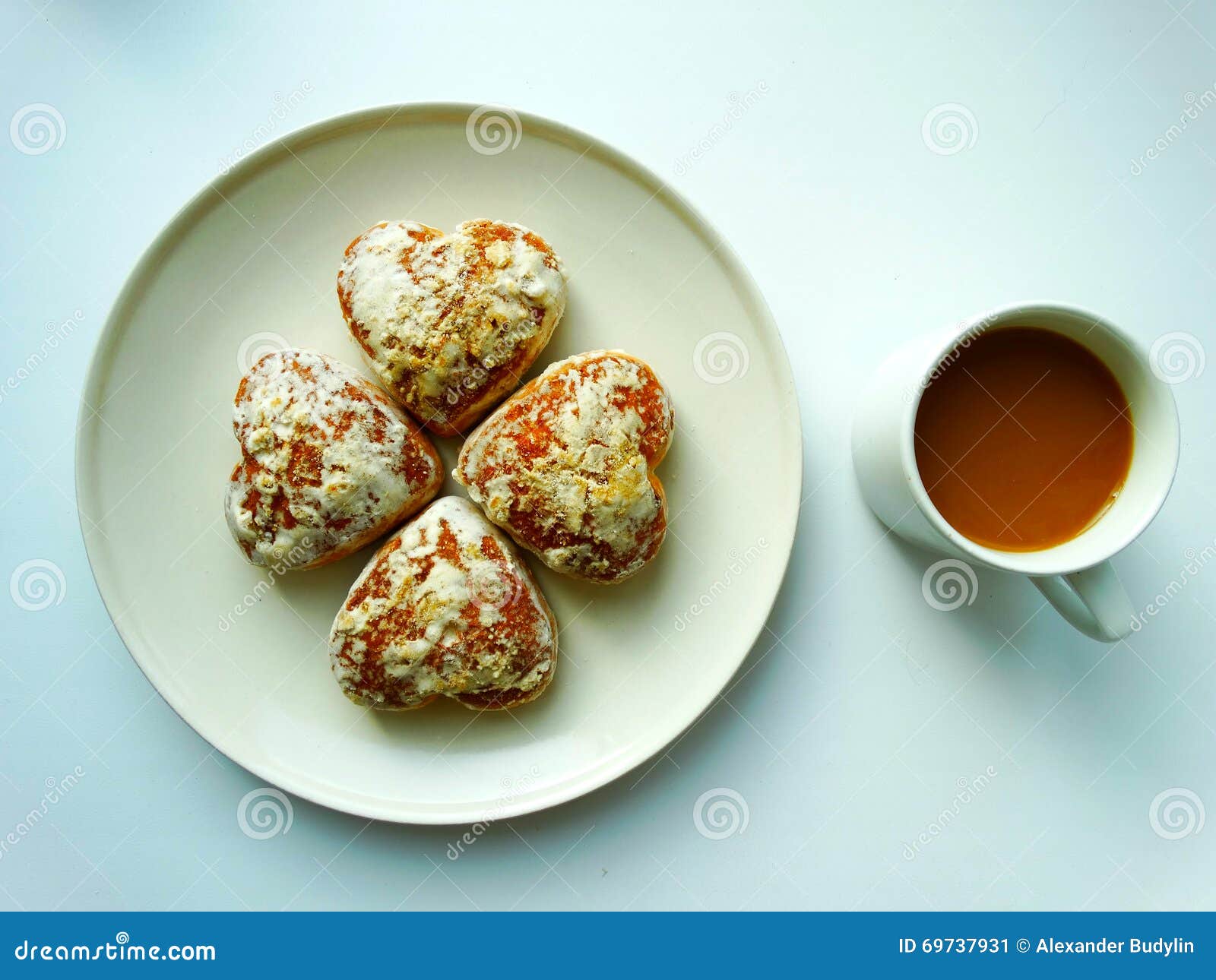 Breakfast with Coffee and Cookies. Stock Image - Image of biscuit ...