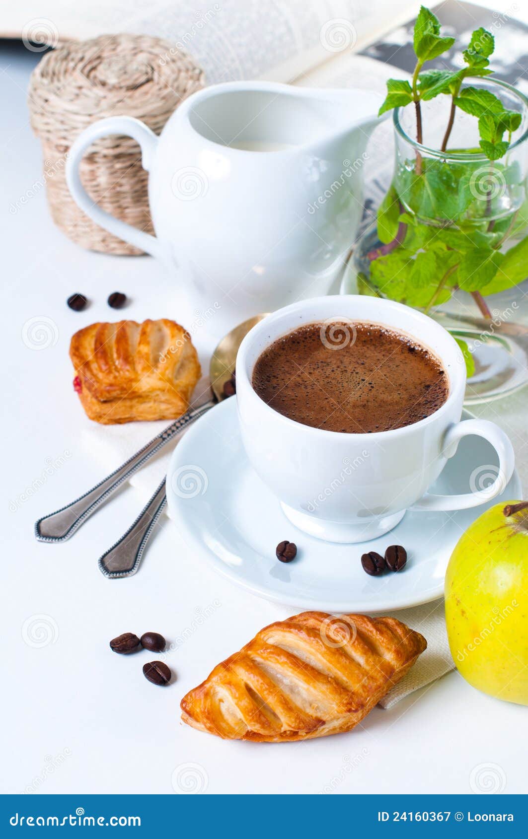 Coffee And Pastries. Mini Tart With Lemon Curd And Chocolate . H ...