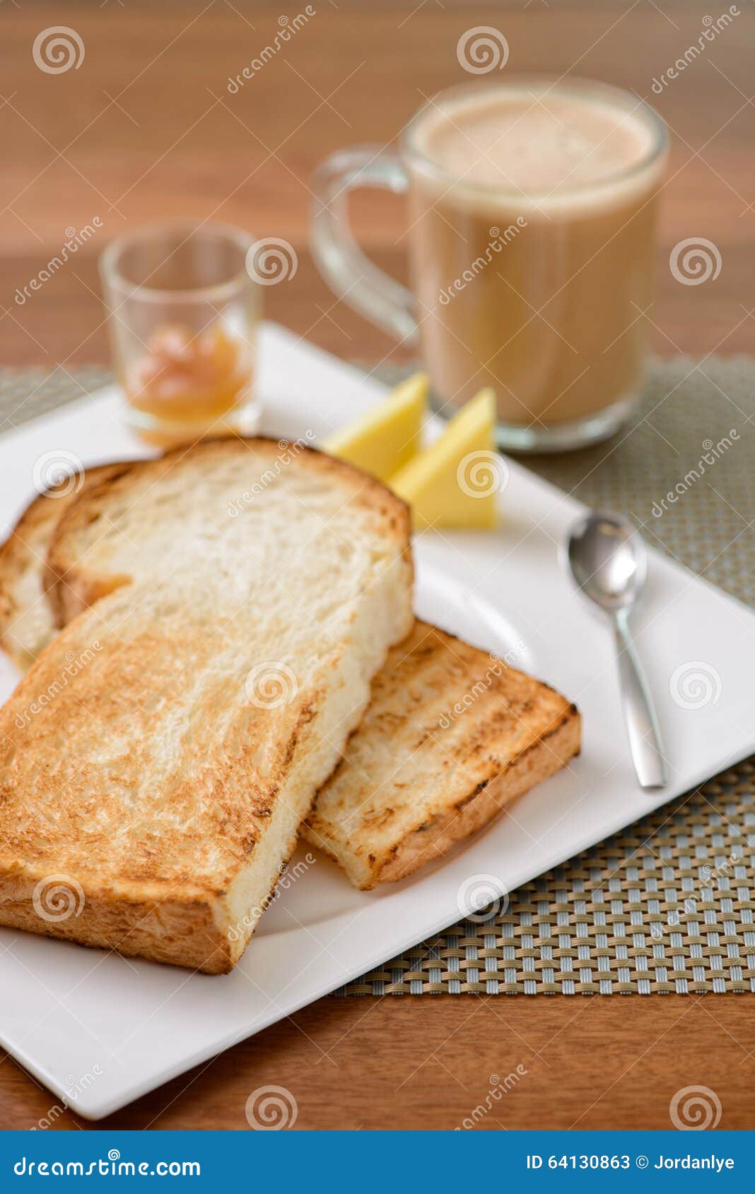 Breakfast with Coffee, Toast Bread and Half-boiled Egg Stock Image ...