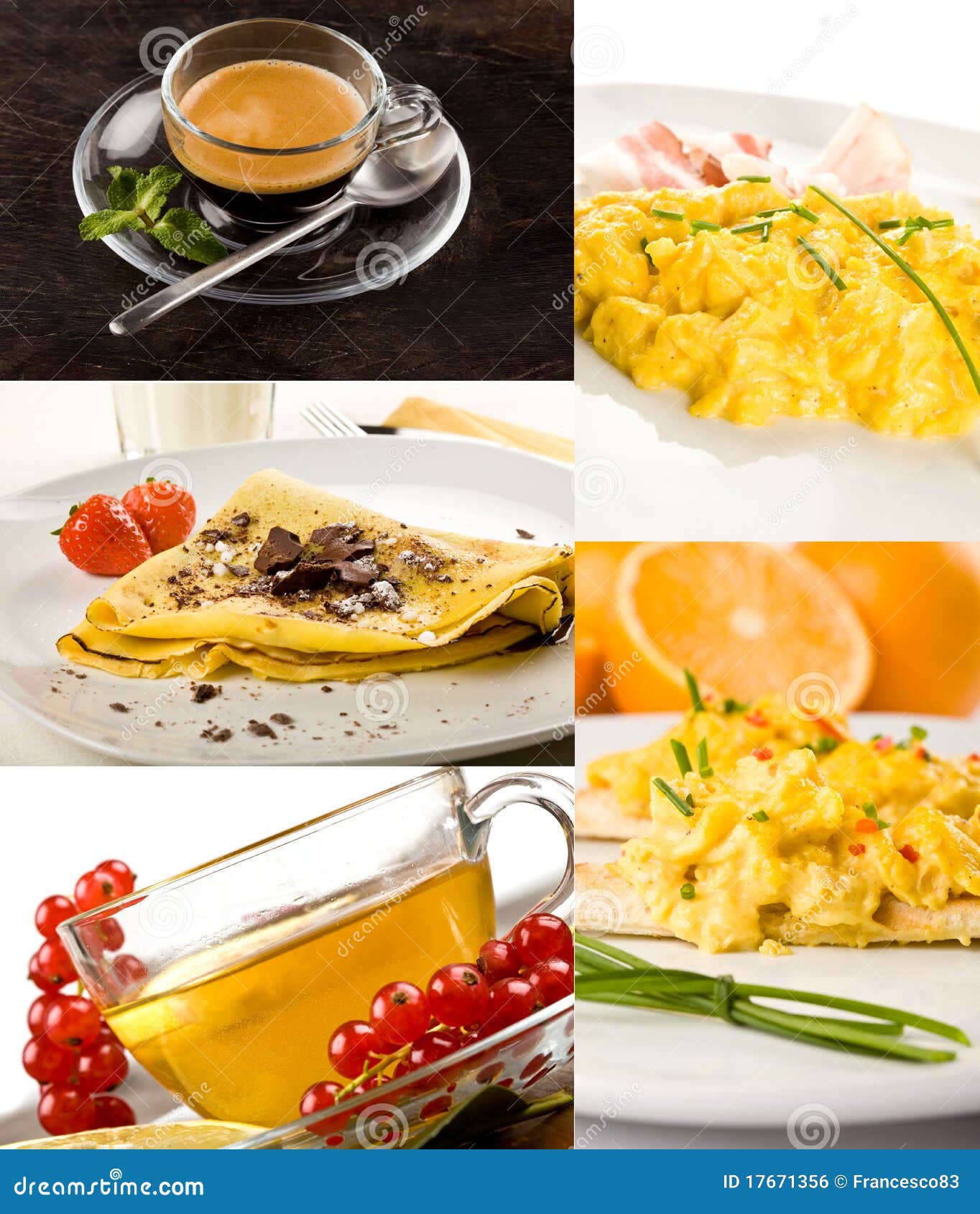 Breakfast collage stock photo. Image of blueberry, food - 17671356