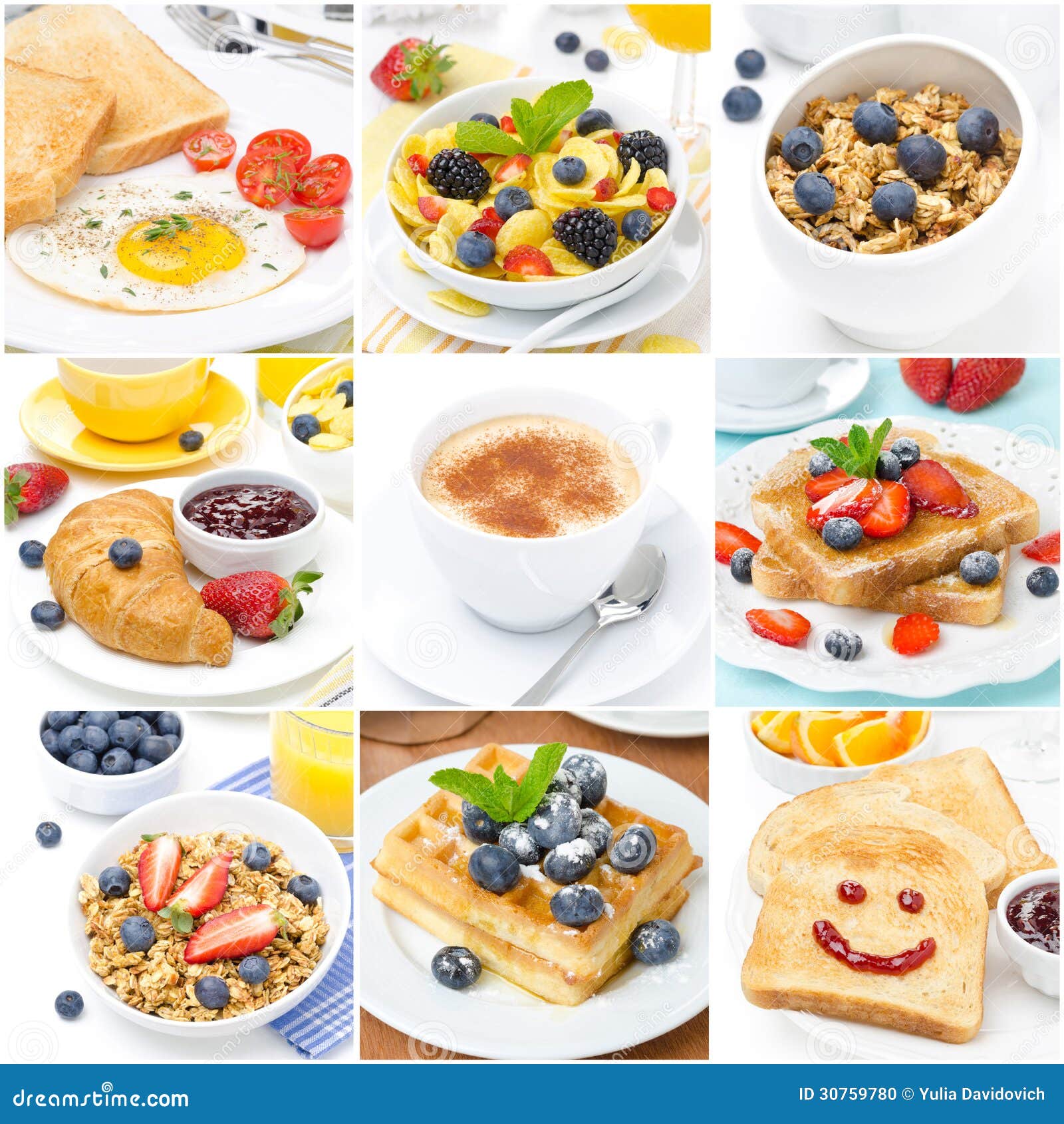 Breakfast Collage of Nine Photos Stock Photo - Image of beverage, meal ...