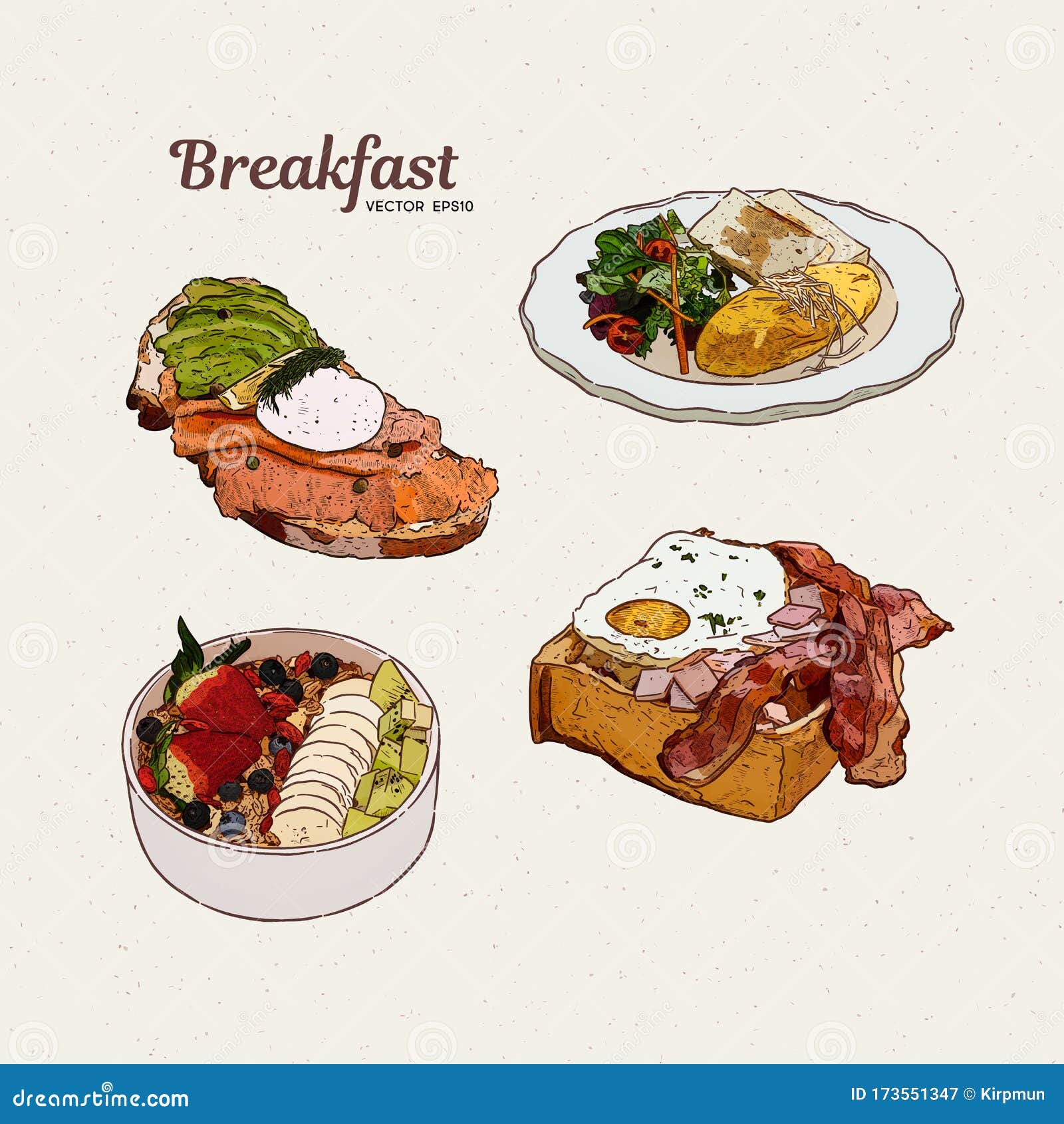 Breakfast Collection, Hand Draw Sketch Vector Stock Vector ...