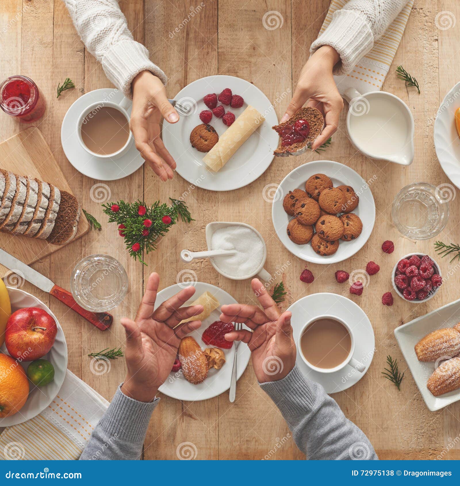 Breakfast composition stock photo. Image of dessert, food - 72975138