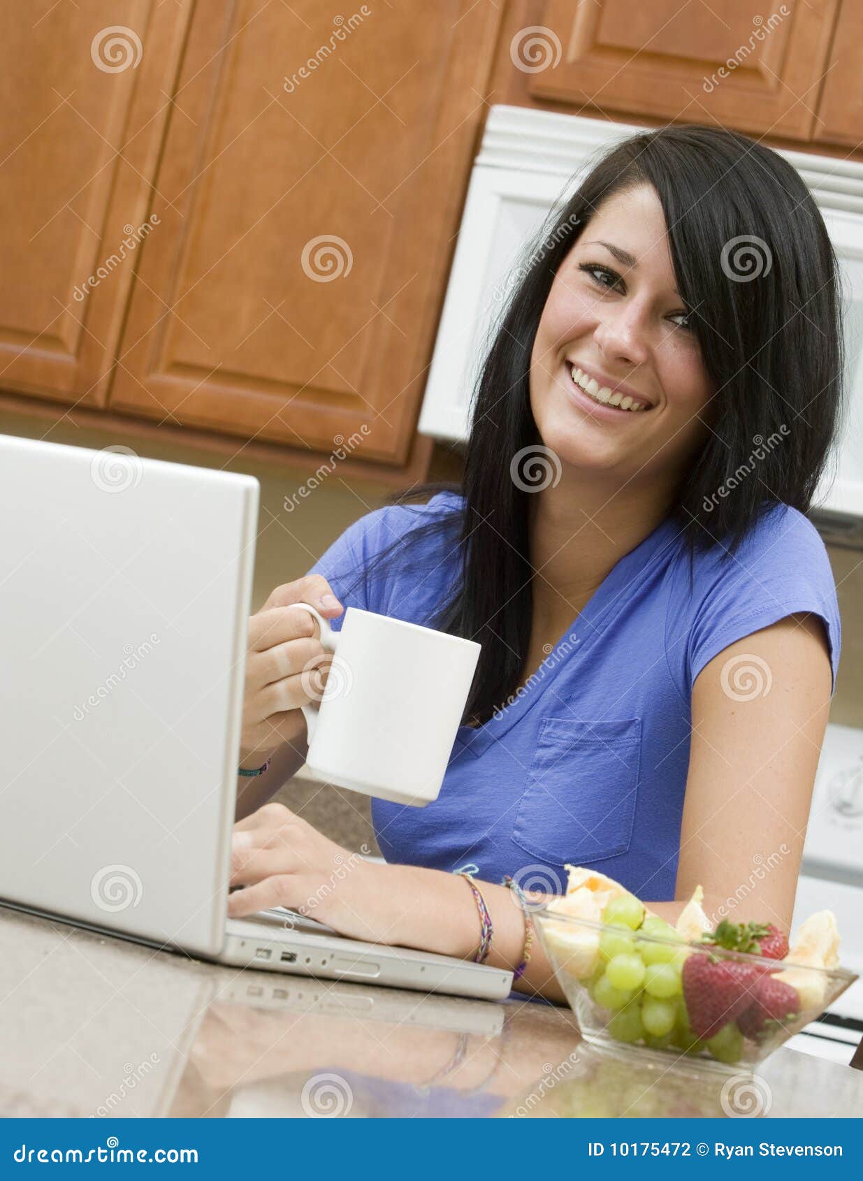 Breakfast on the Computer stock photo. Image of laptop - 10175472