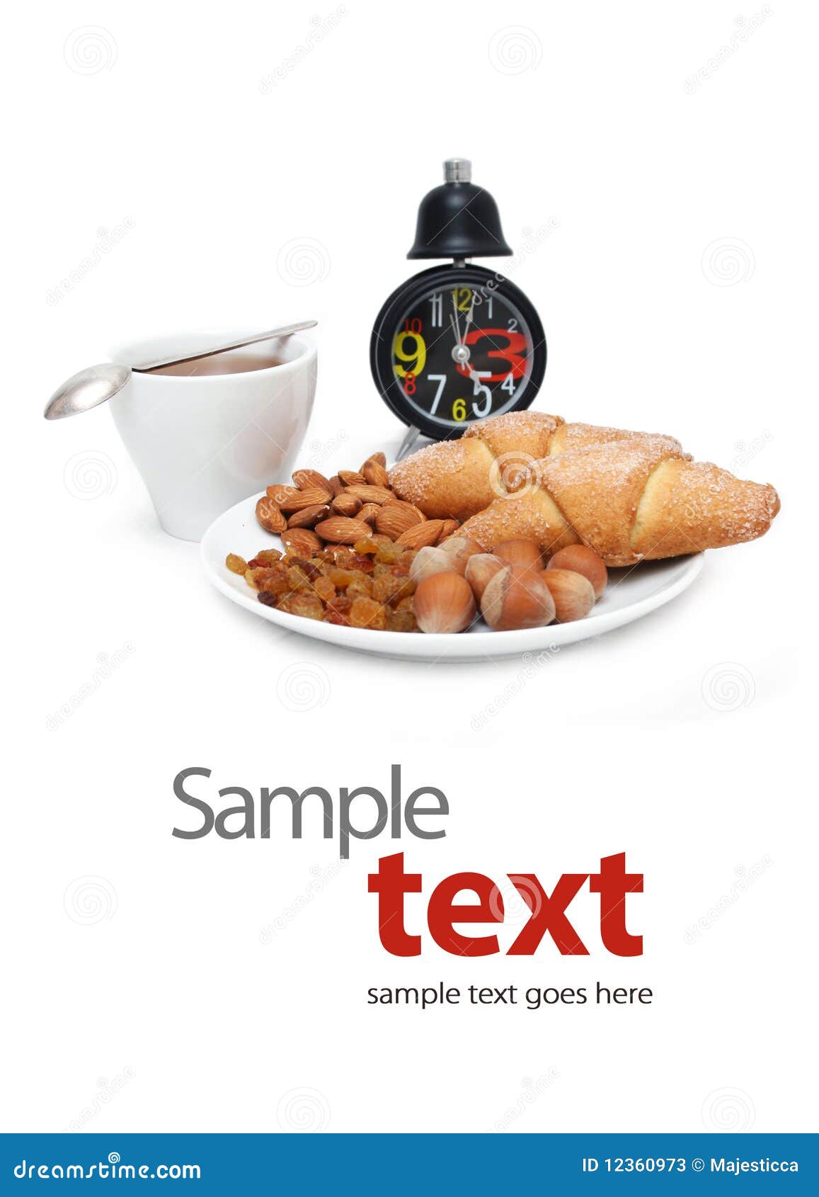 Breakfast with croissants stock image. Image of baguette - 12360973