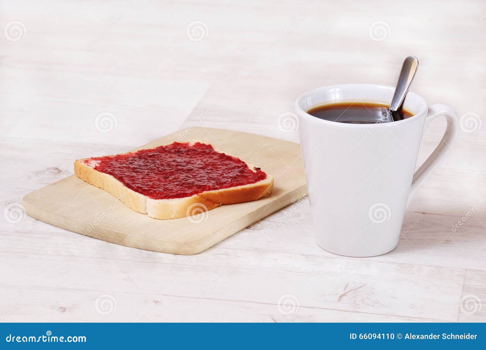 Breakfast a Cup of Coffee and Toast Stock Photo - Image of break, work ...