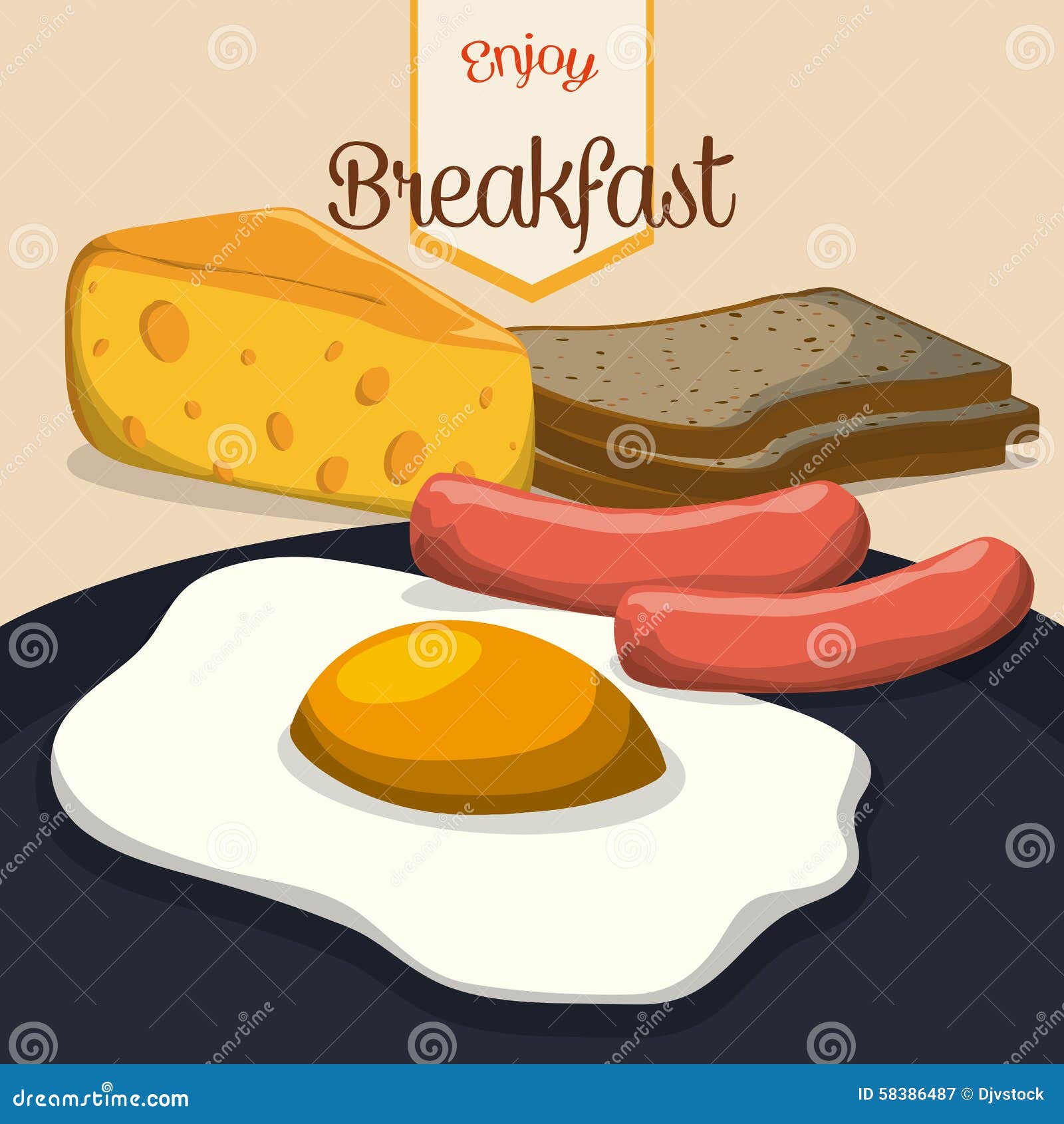 Breakfast design. stock vector. Illustration of products - 58386487