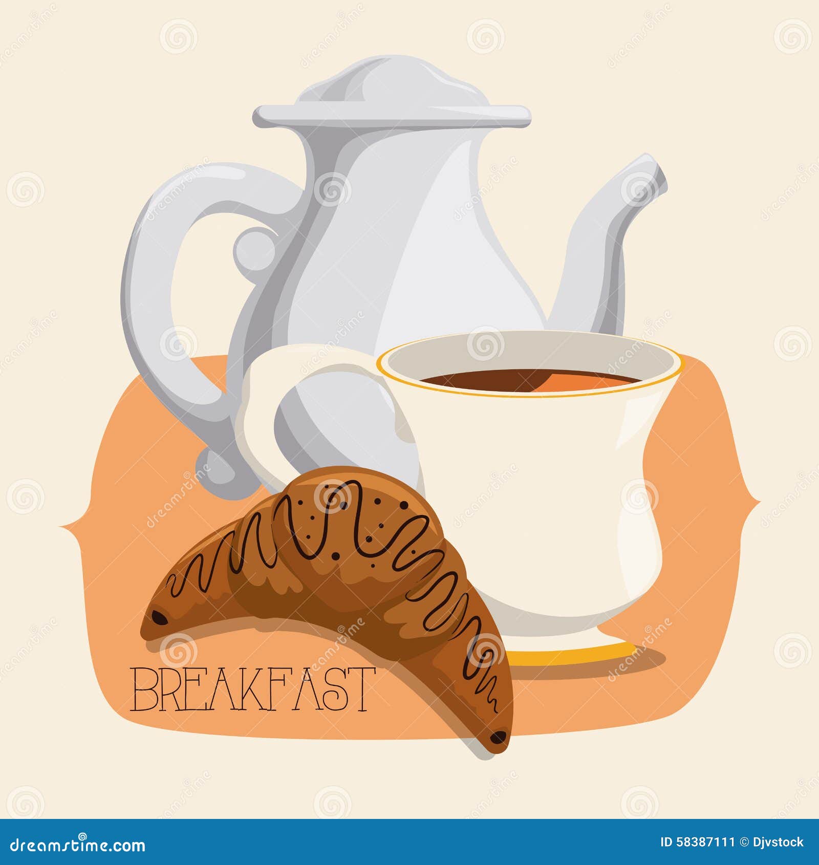 Breakfast design. stock vector. Illustration of dishware - 58387111
