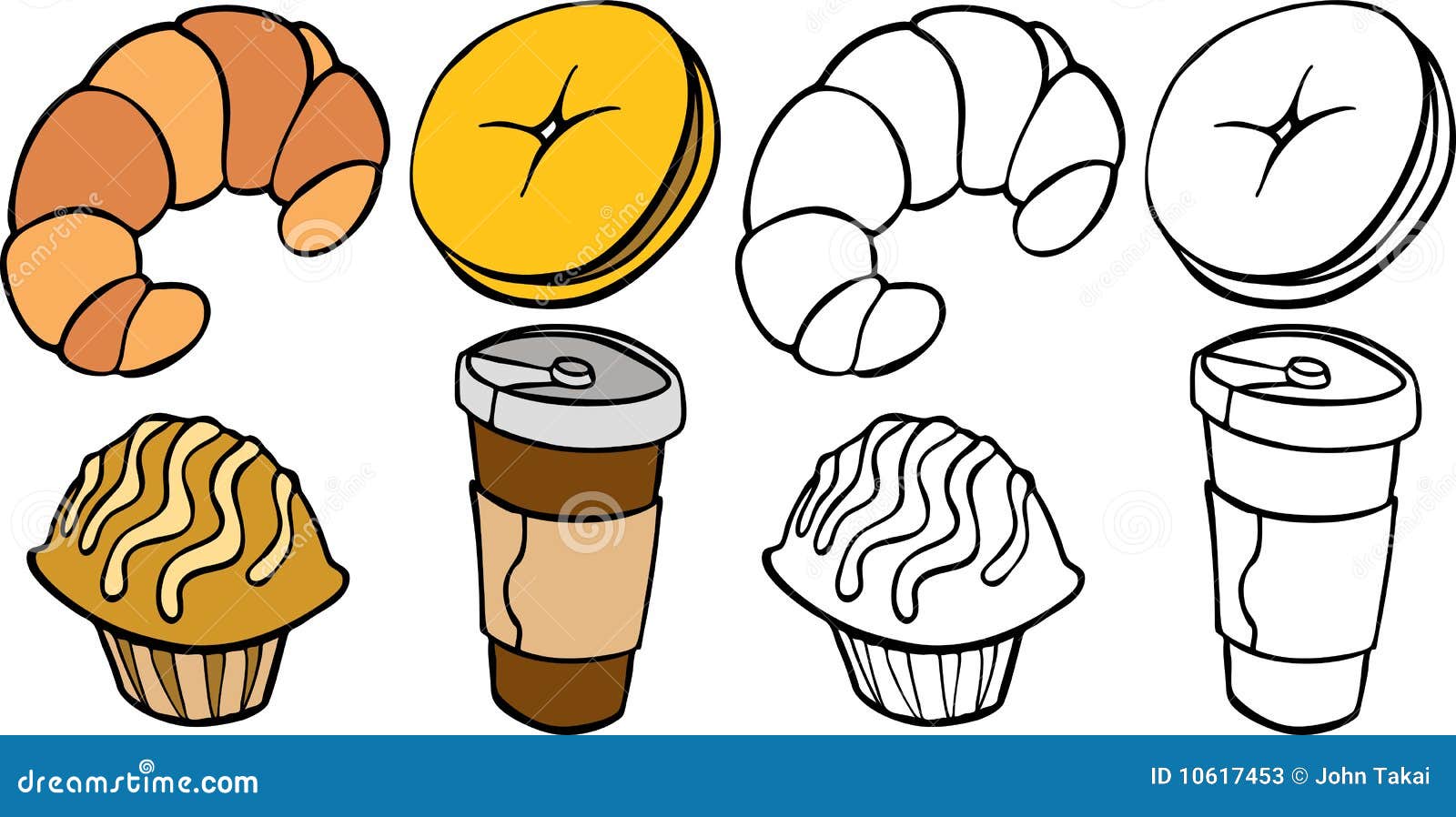 Breakfast Food Drawings Set Hand Drawn Realistic Sketch Vector ...