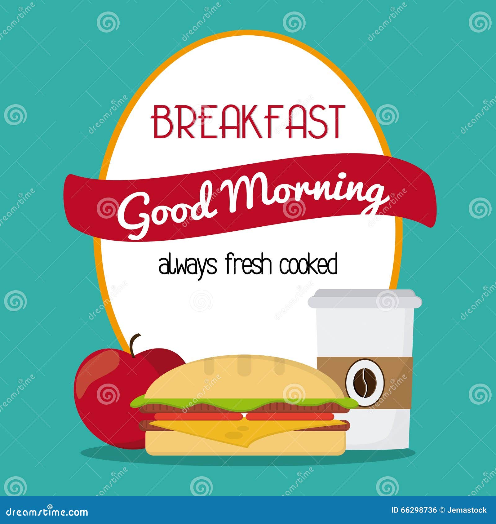 Breakfast food design stock vector. Illustration of natural - 66298736