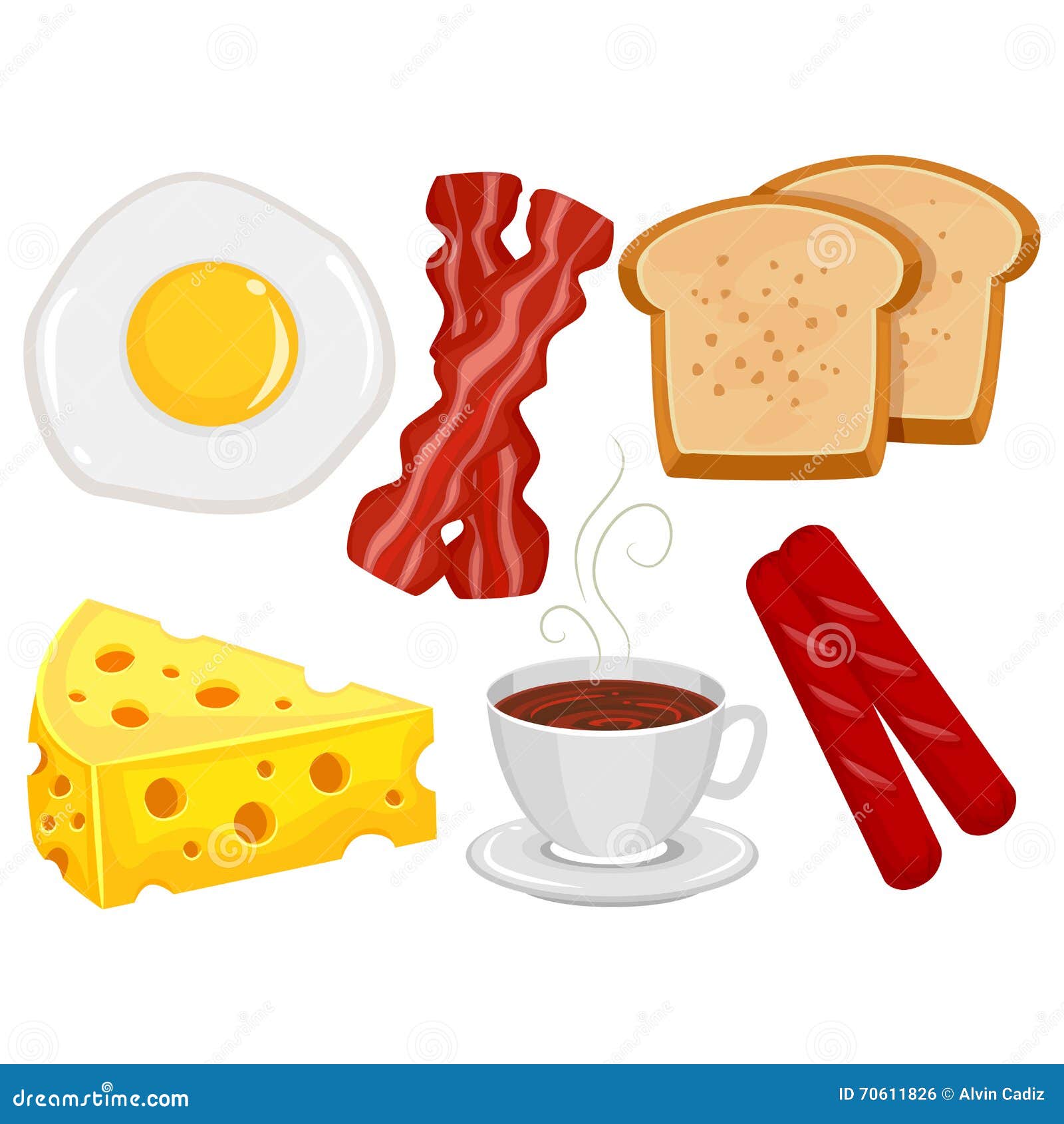 Breakfast Food Elements stock vector. Illustration of accessories ...