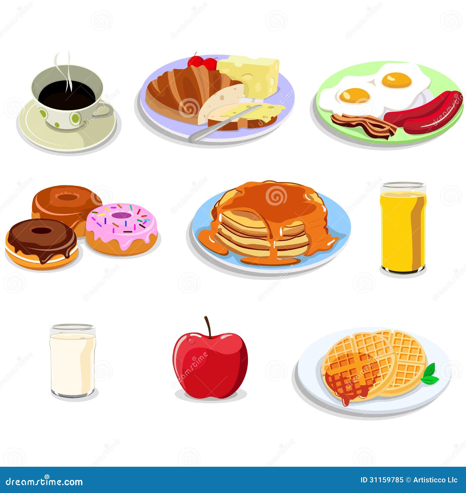 Breakfast food icons stock vector. Illustration of scrambled - 31159785
