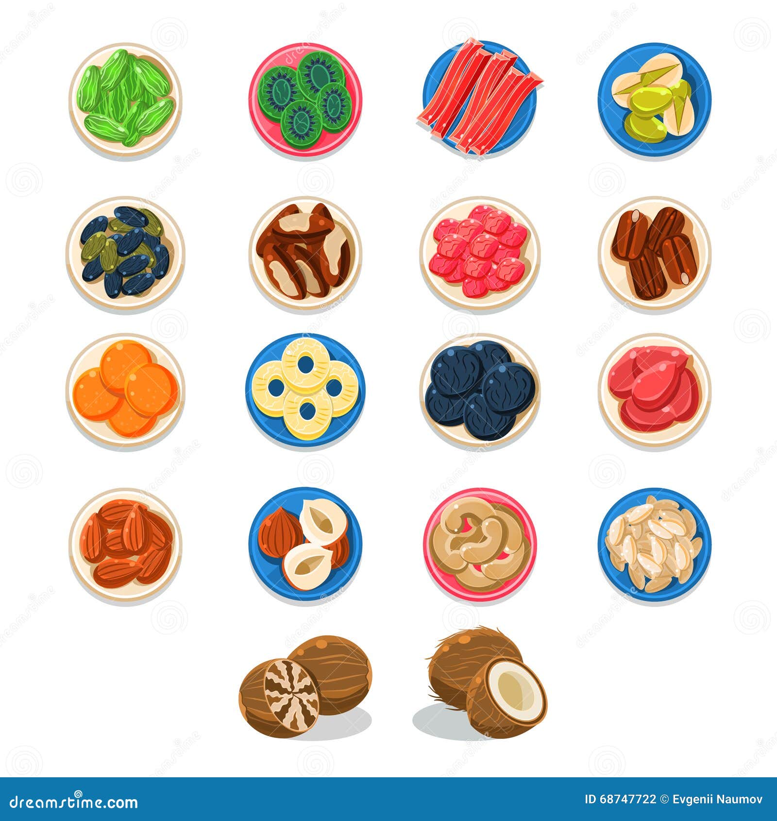 Breakfast Food Sample Plates Collection Stock Vector - Illustration of ...