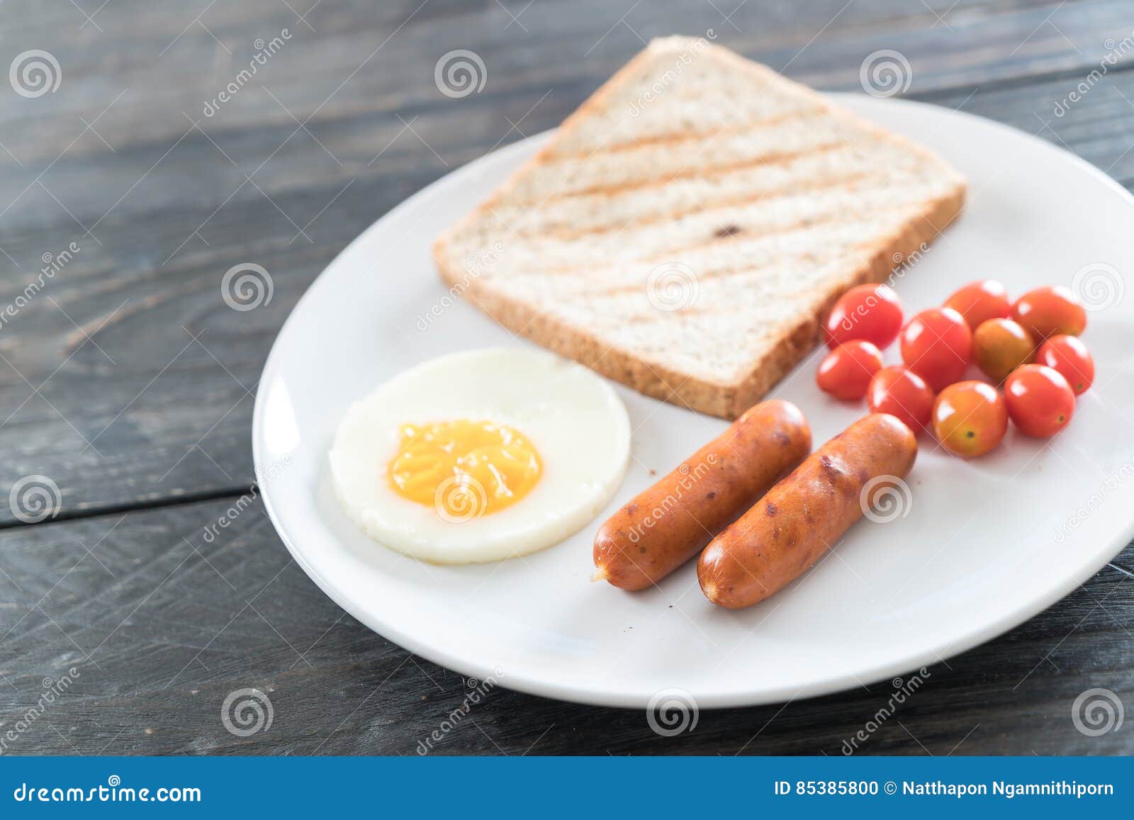 Breakfast food stock photo. Image of toast, bacon, plate - 85385800