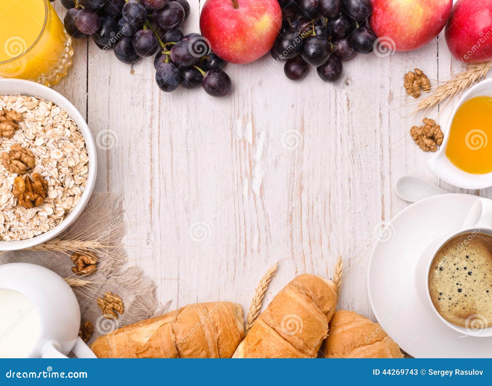 Breakfast . Frame. stock image. Image of meal, baguette - 44269743