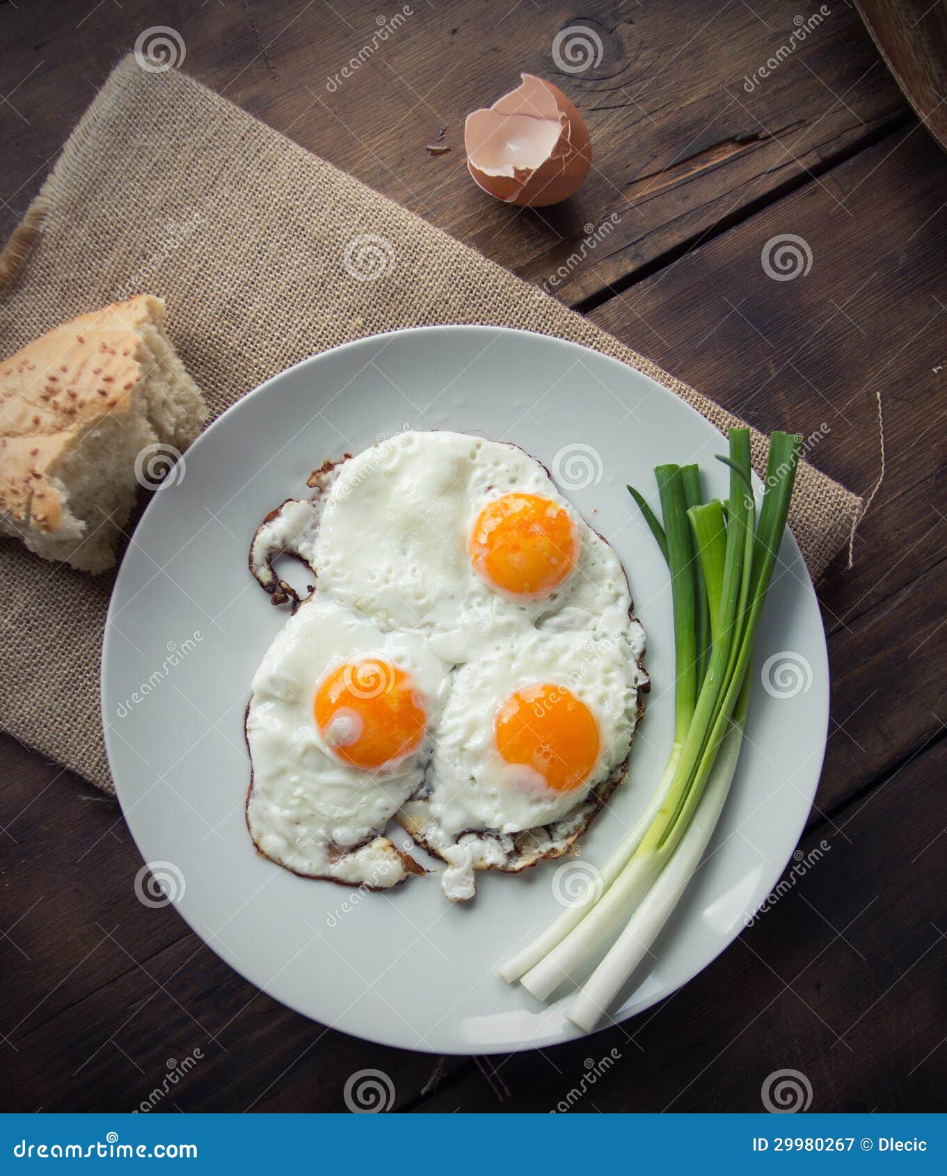 Breakfast with Fried Eggs and Onion Stock Image - Image of vegetable ...