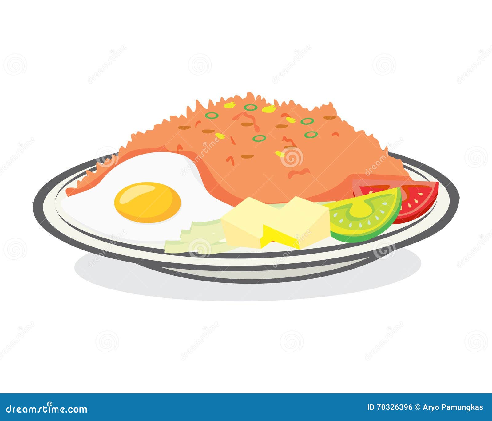 Breakfast fried rice stock vector. Illustration of food - 70326396