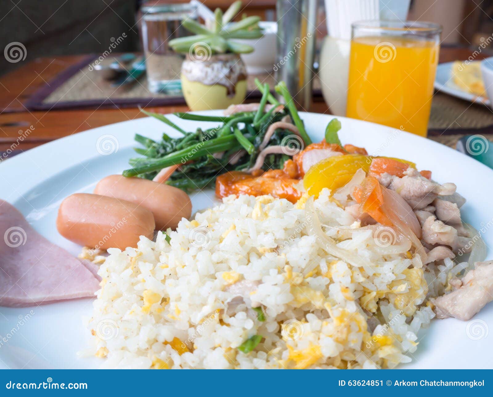 Breakfast Fried Rice Thai Food Stock Image - Image of food, vegetables ...