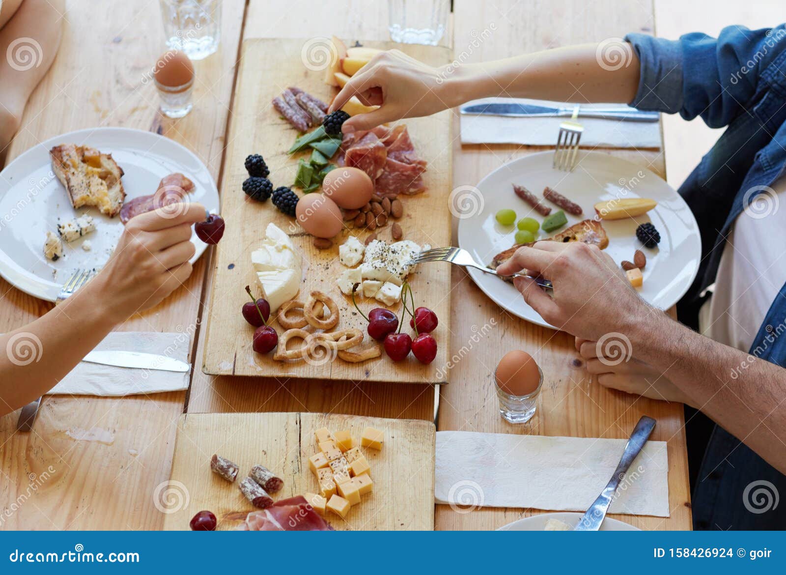 Breakfast with friends stock photo. Image of leisure - 158426924