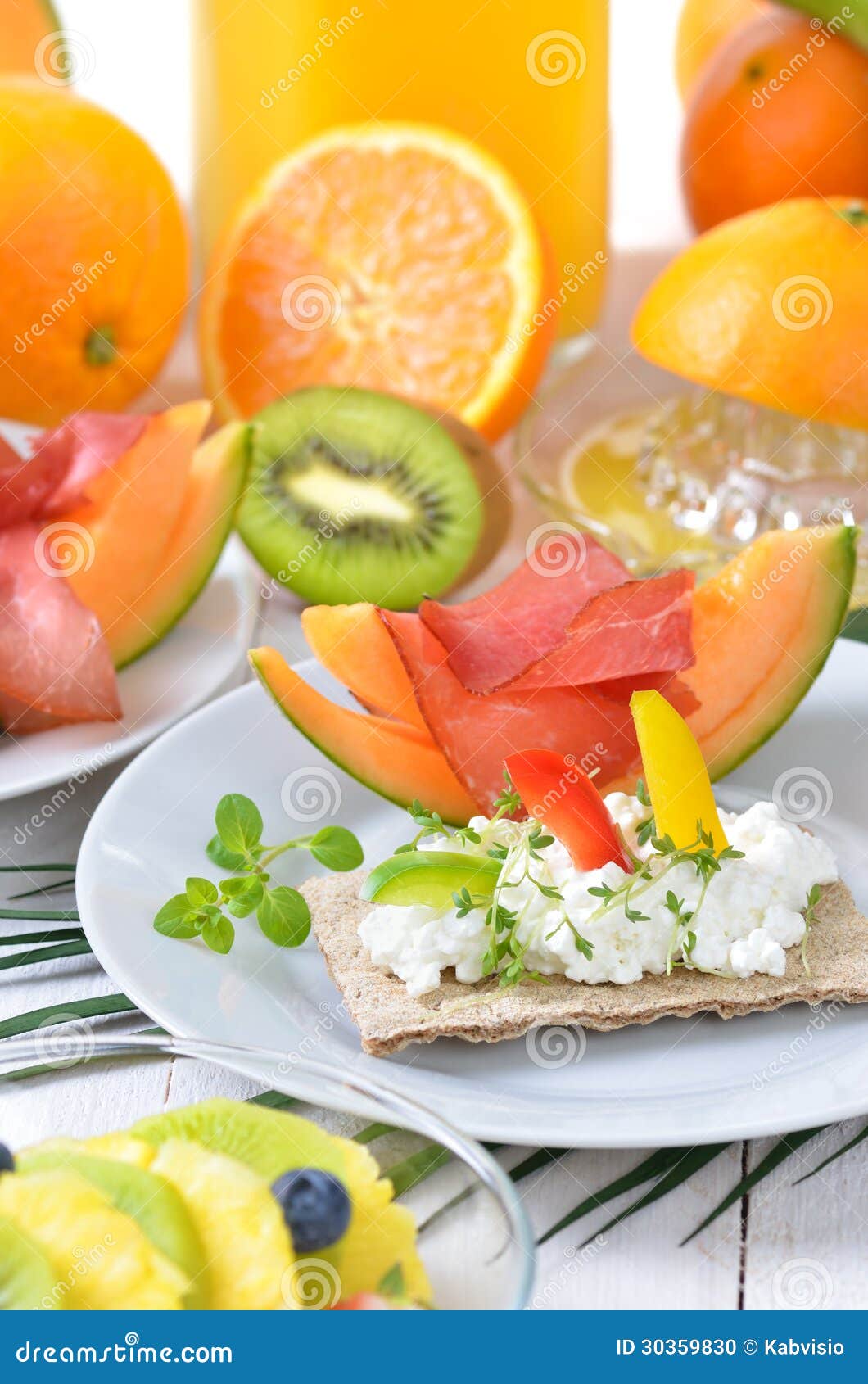 Breakfast with fruit stock photo. Image of lifestyle - 30359830