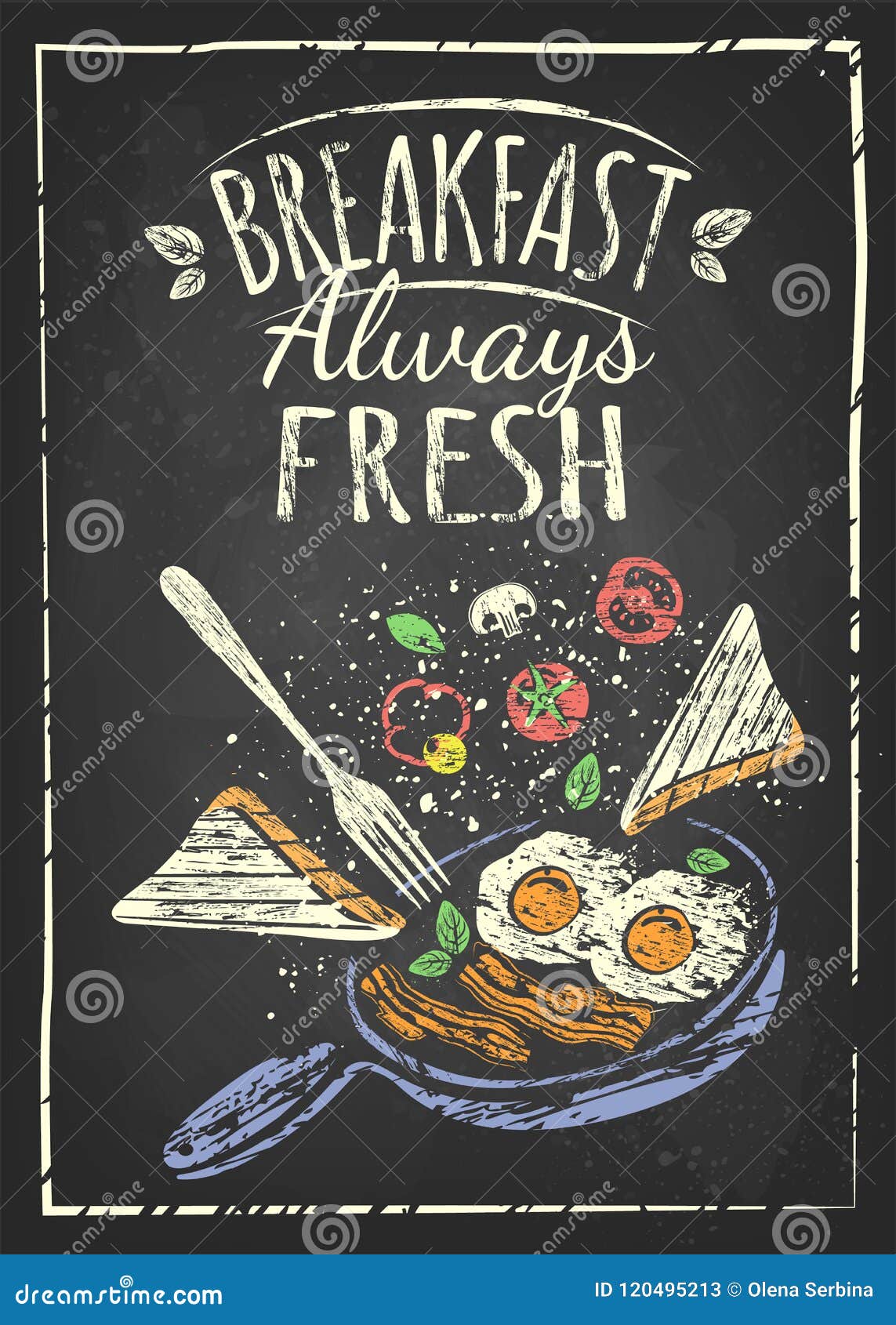 Breakfast poster stock vector. Illustration of barbecue - 120495213