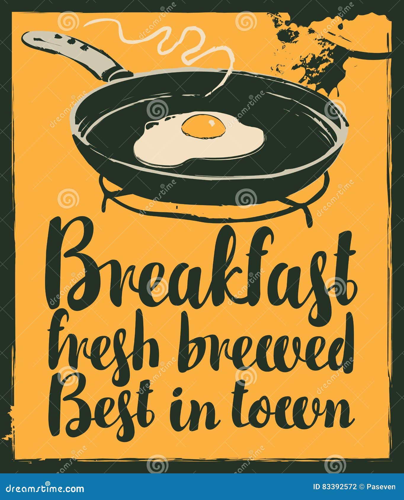 Frying-pan With Fried-egg Cartoon Vector | CartoonDealer.com #13290989