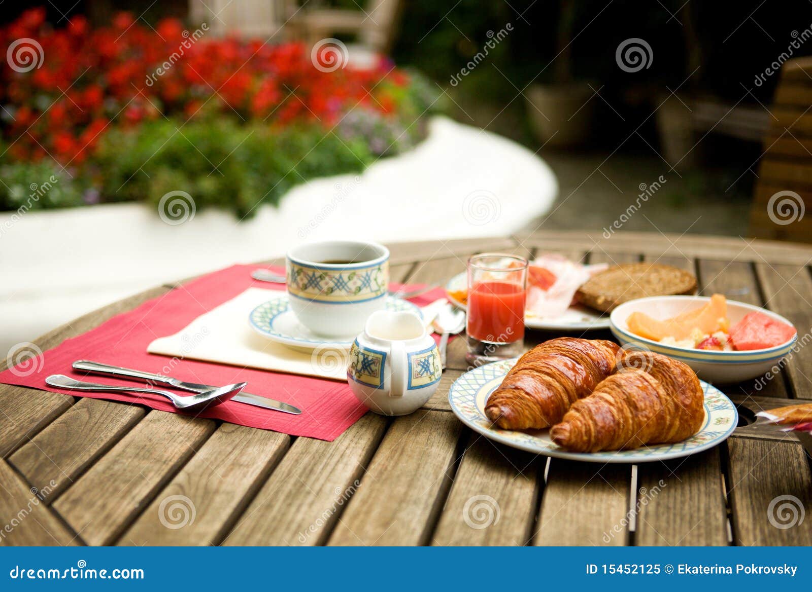Breakfast in the garden stock image. Image of outdoors - 15452125