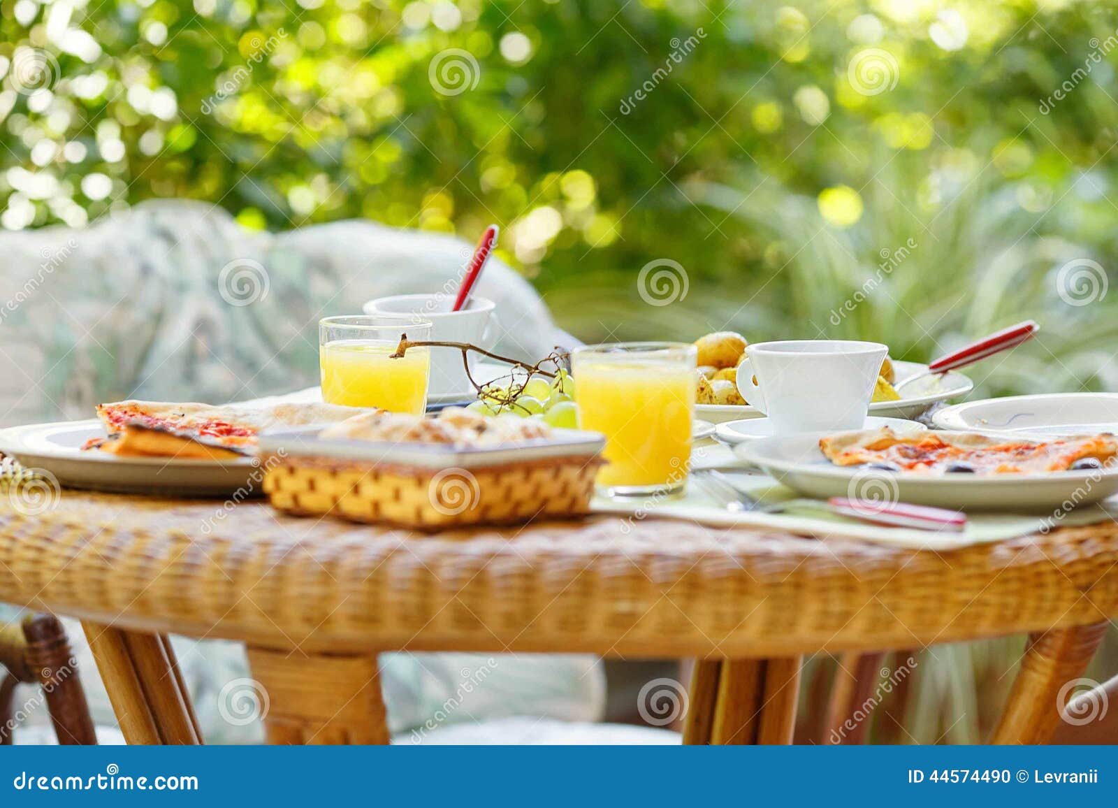 Breakfast in the garden stock photo. Image of chocolate - 44574490