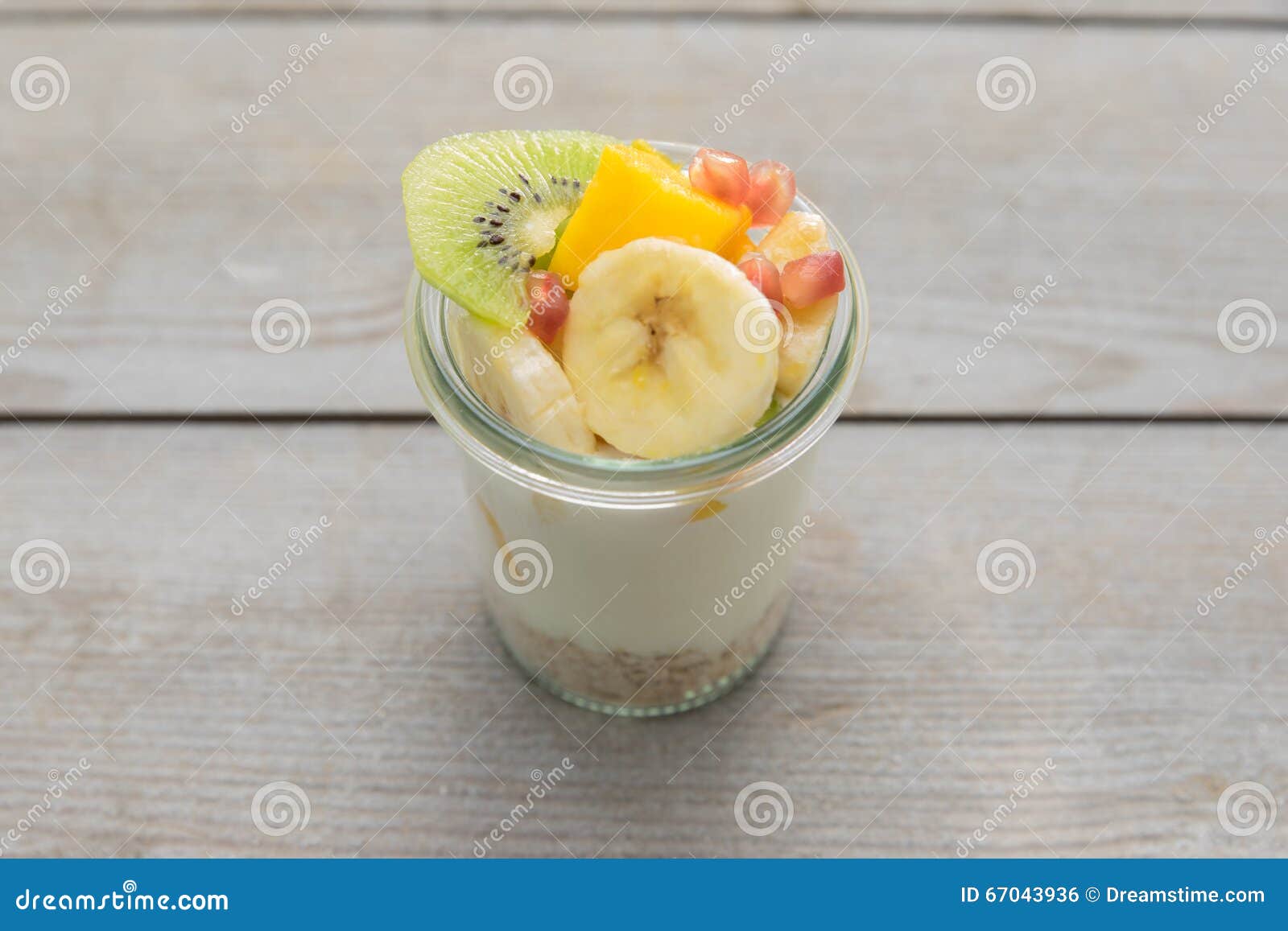 Breakfast in a glass stock photo. Image of cereals, pomegranate - 67043936