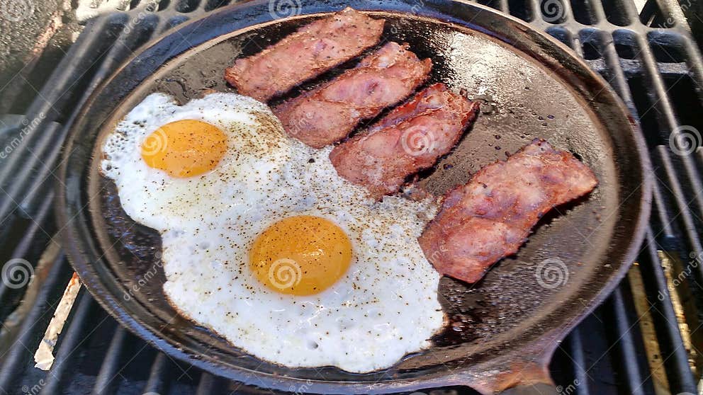 Breakfast on Grill stock photo. Image of grill, grate - 168657410