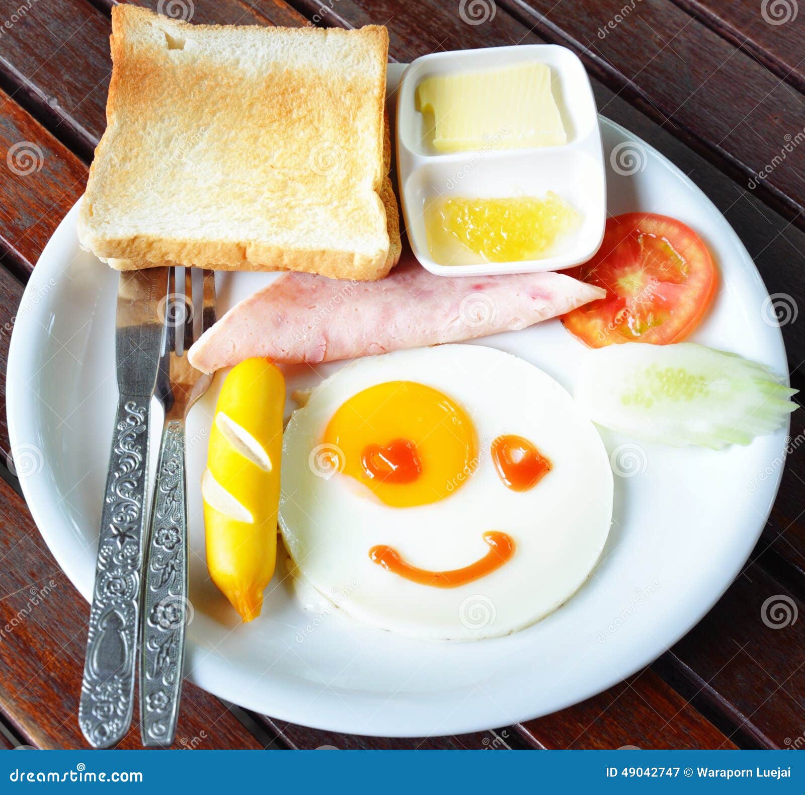 Breakfast stock image. Image of bread, brown, color, smile - 49042747