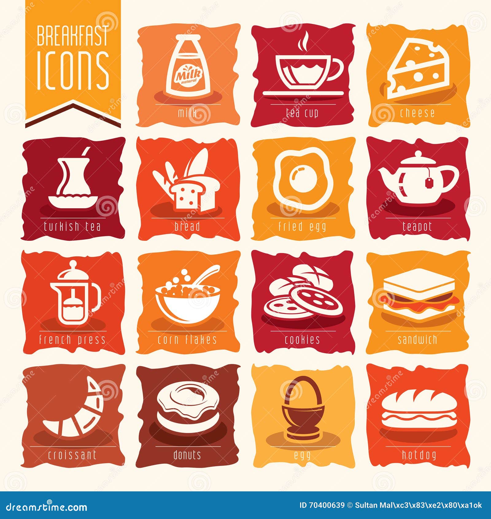 Breakfast icon set stock vector. Illustration of fried - 70400639
