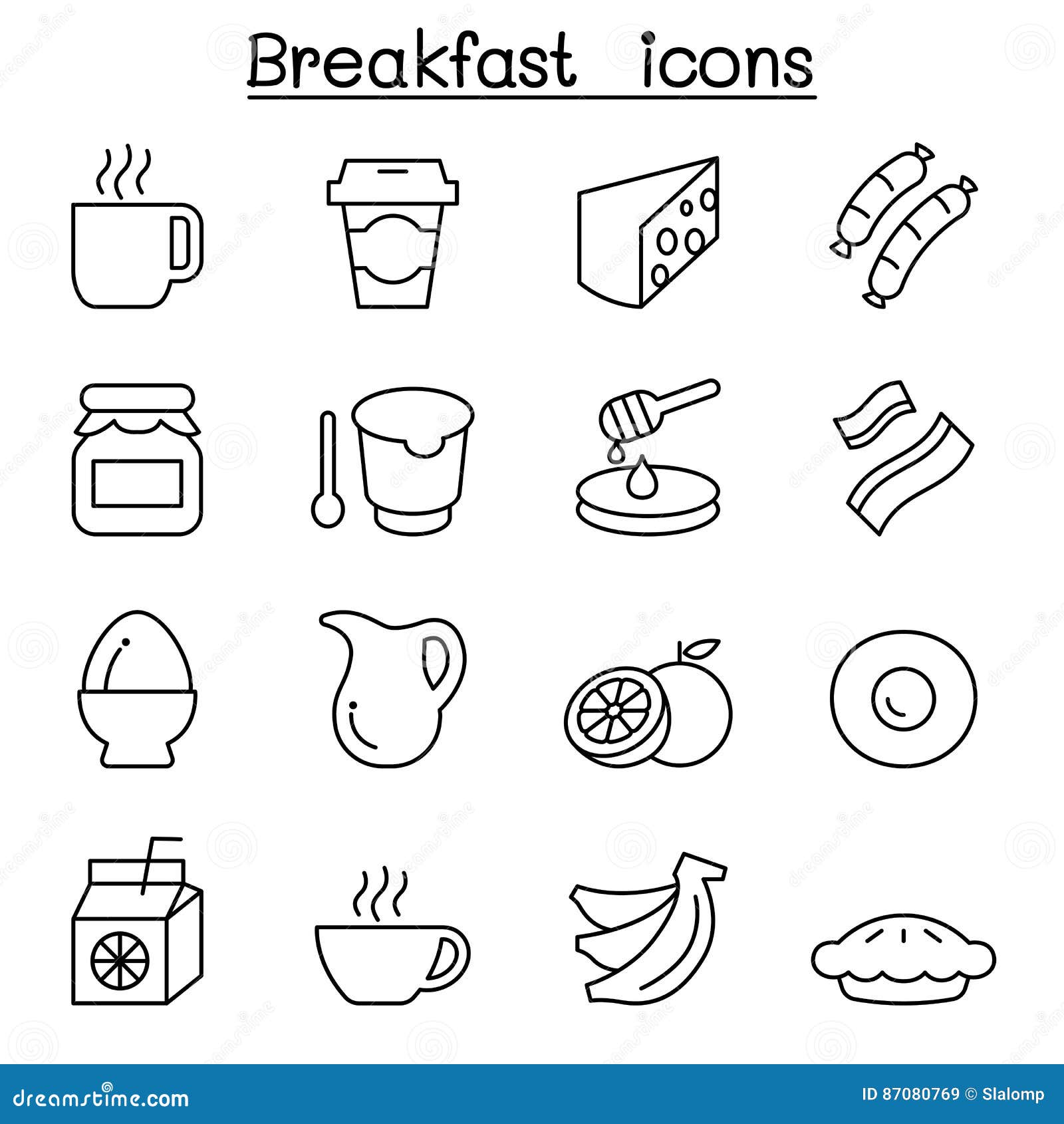 Breakfast Icon Vector Isolated On White Background, Breakfast Sign ...