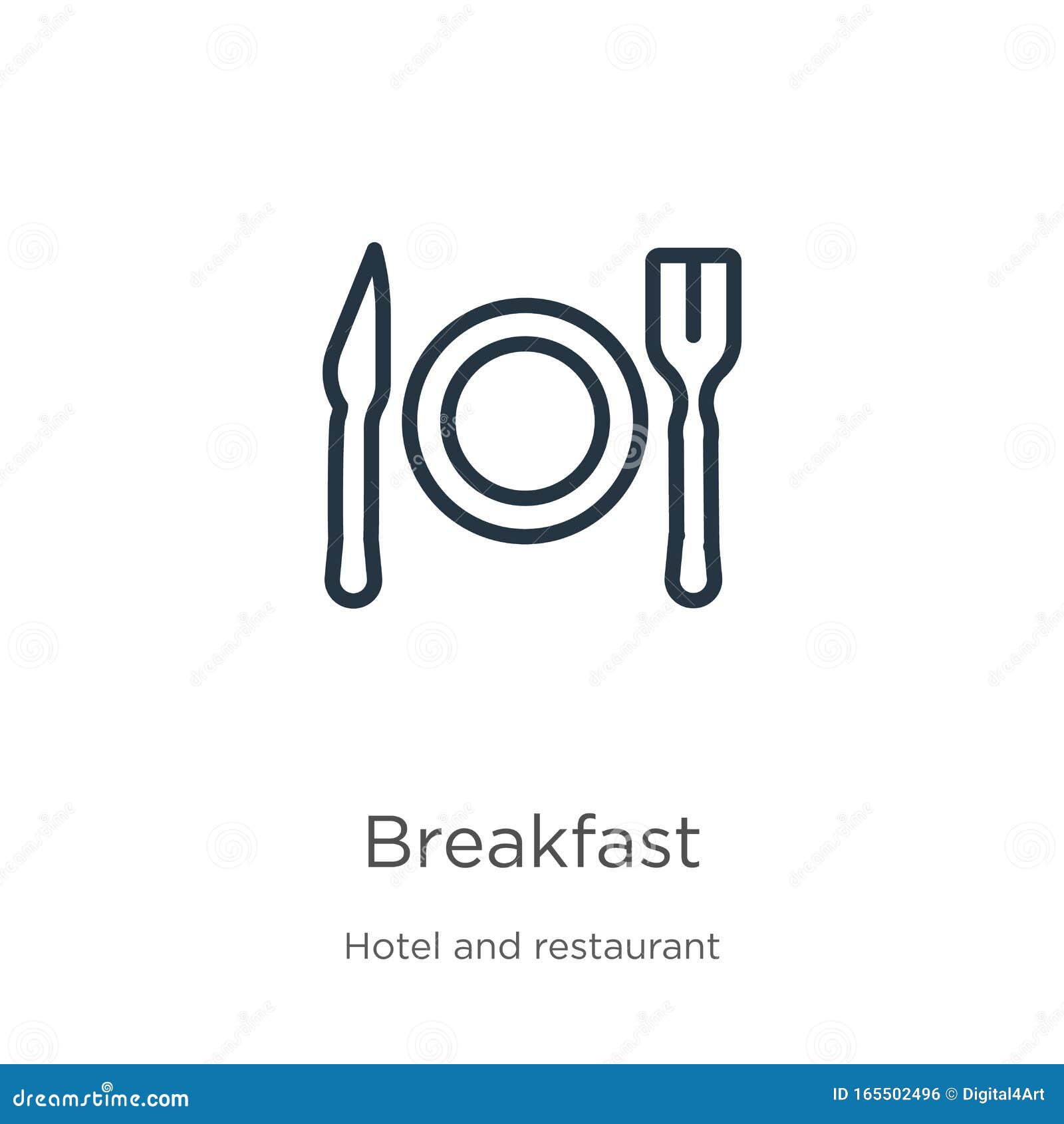 Breakfast Icon. Thin Linear Breakfast Outline Icon Isolated on White ...