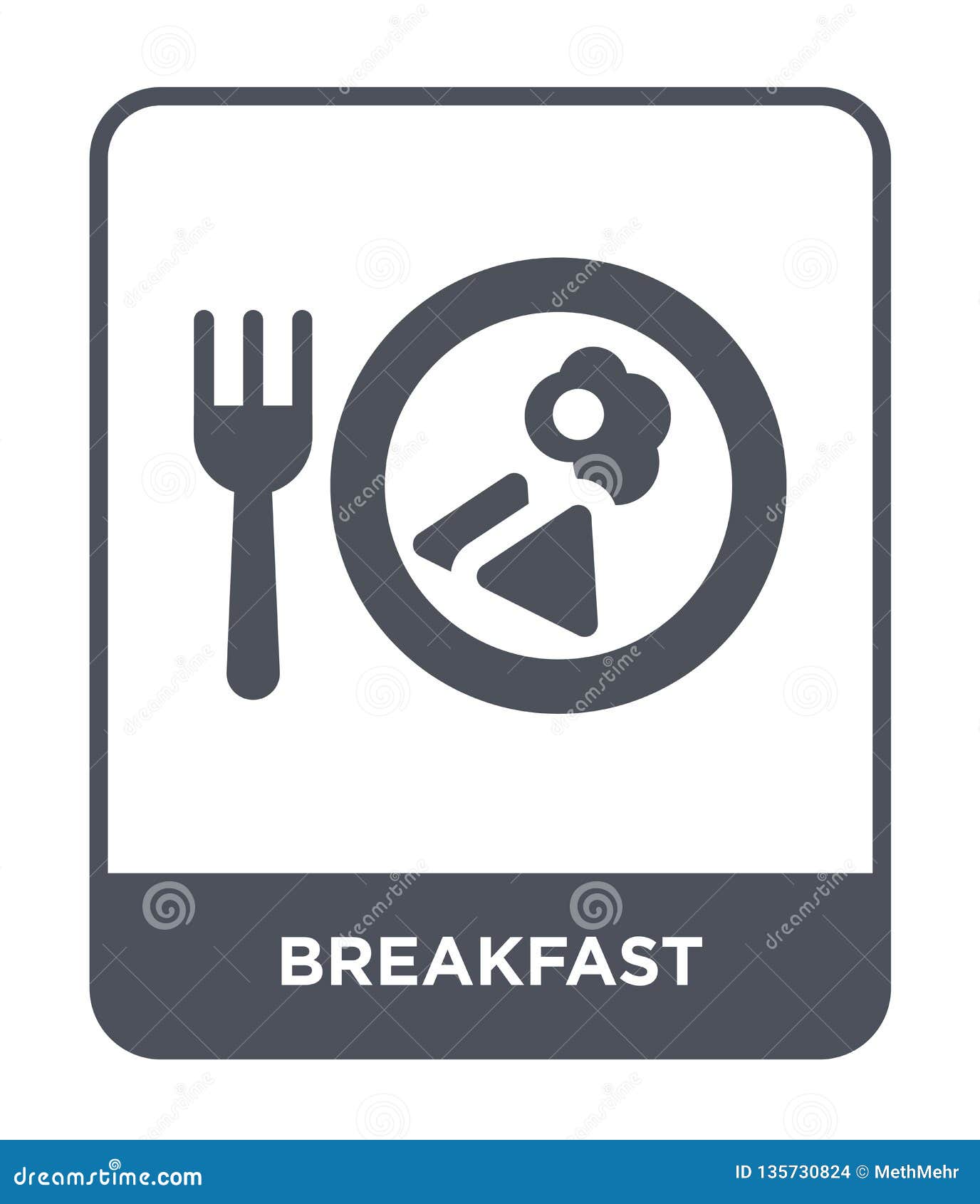 Breakfast Icon in Trendy Design Style. Breakfast Icon Isolated on White ...
