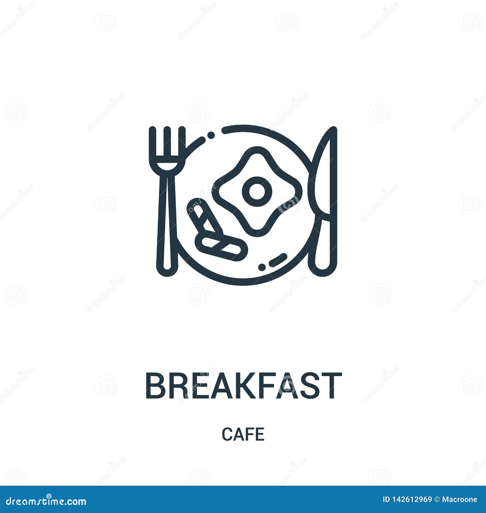 Breakfast Icon Vector From Cafe Collection. Thin Line Breakfast Outline ...