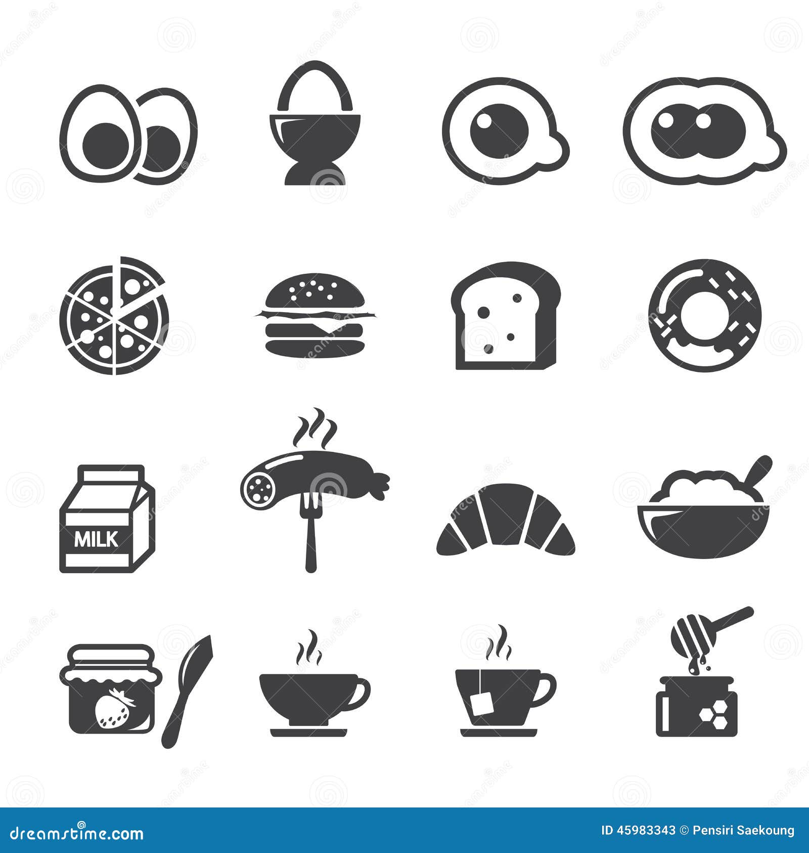 Breakfast icon stock vector. Illustration of milk, honey - 45983343