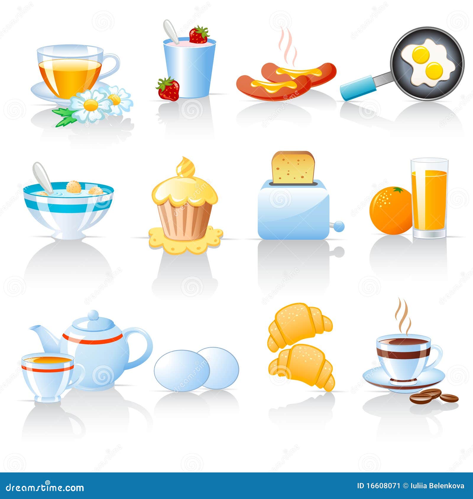 Breakfast icons stock vector. Illustration of dinner - 16608071