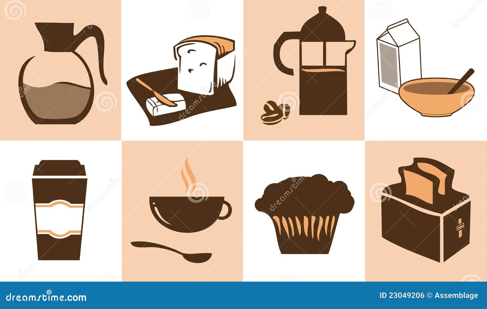 Breakfast icons stock vector. Illustration of icons, icon - 23049206