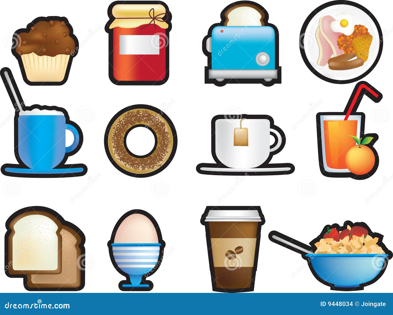 Breakfast icons stock vector. Illustration of vector, fruit - 9448034