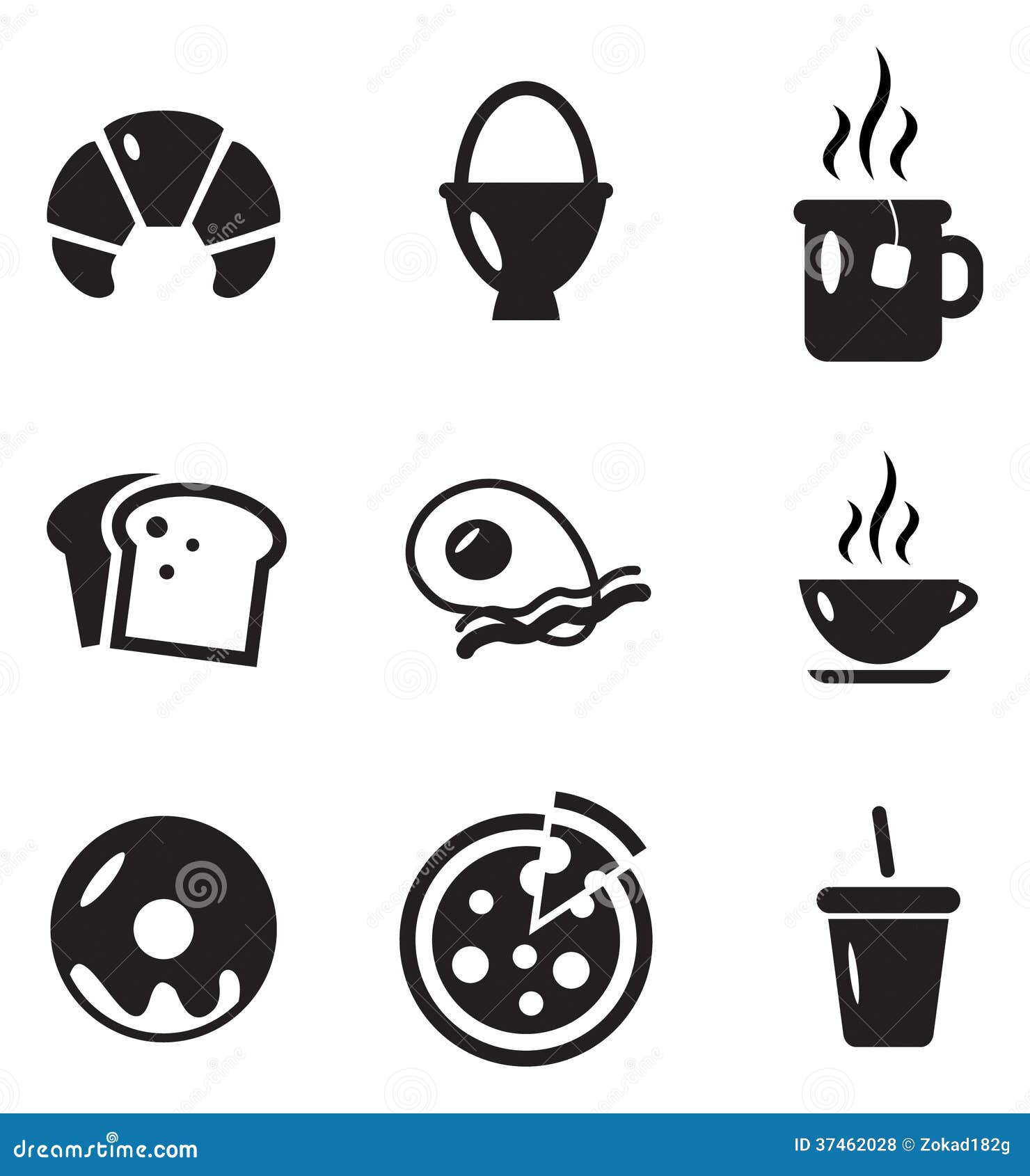 Breakfast Icons stock vector. Illustration of croissant - 37462028